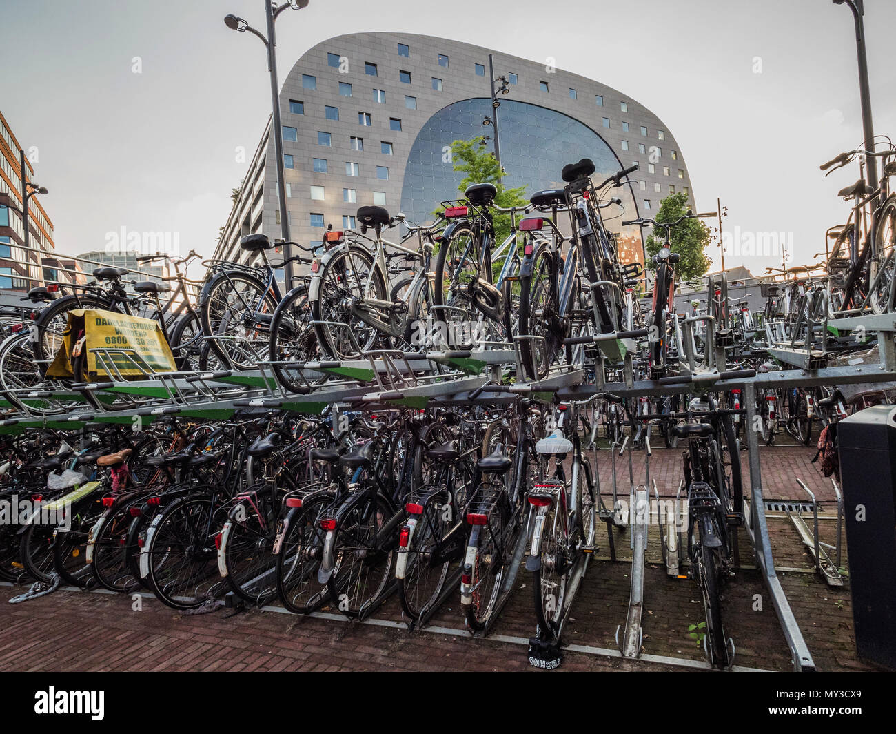 ROTTERDAM, NETHERLANDS - MAY 31, 2018: Exterior view of the Market Hall ...