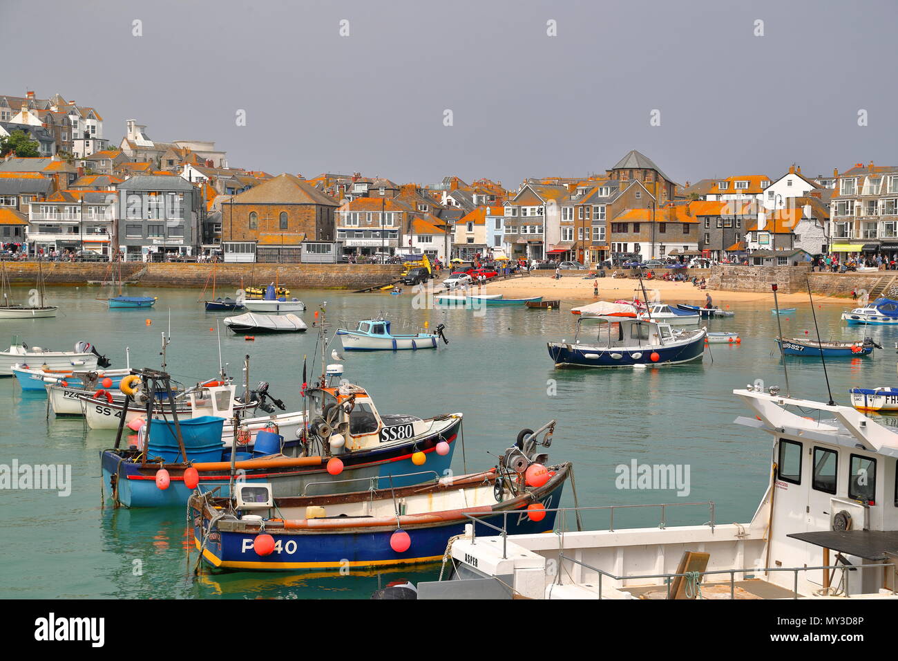 The waterfront at St Ives Harbour is a popular tourist destination, St ...