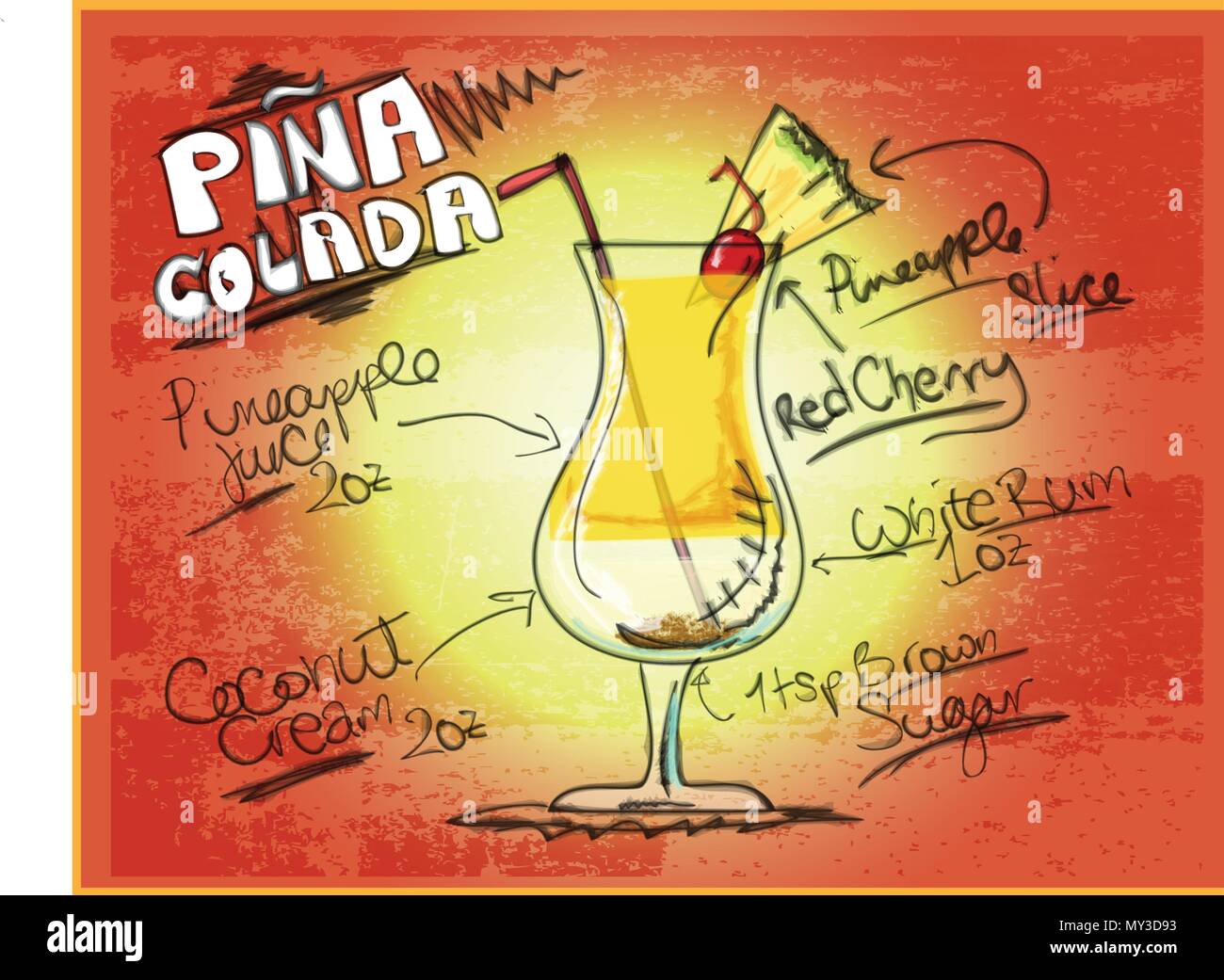 Pina colada Stock Vector Images - Alamy