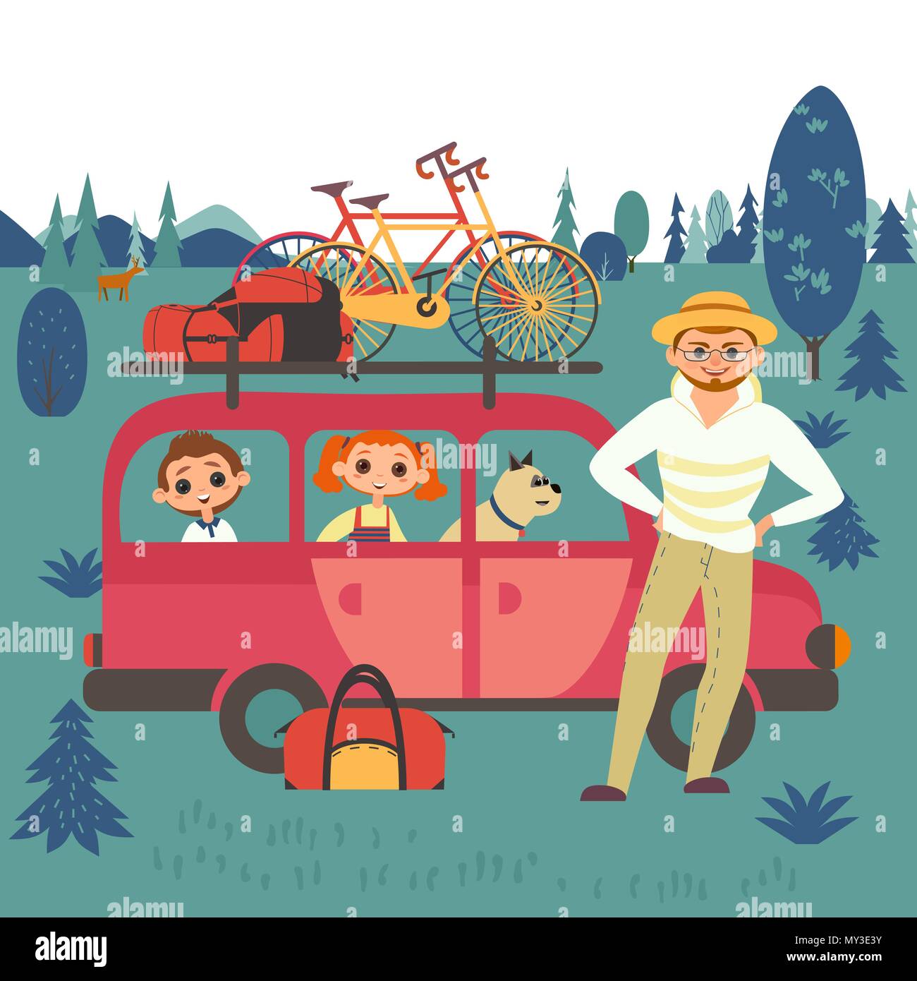 Happy family in background Stock Vector Images - Alamy