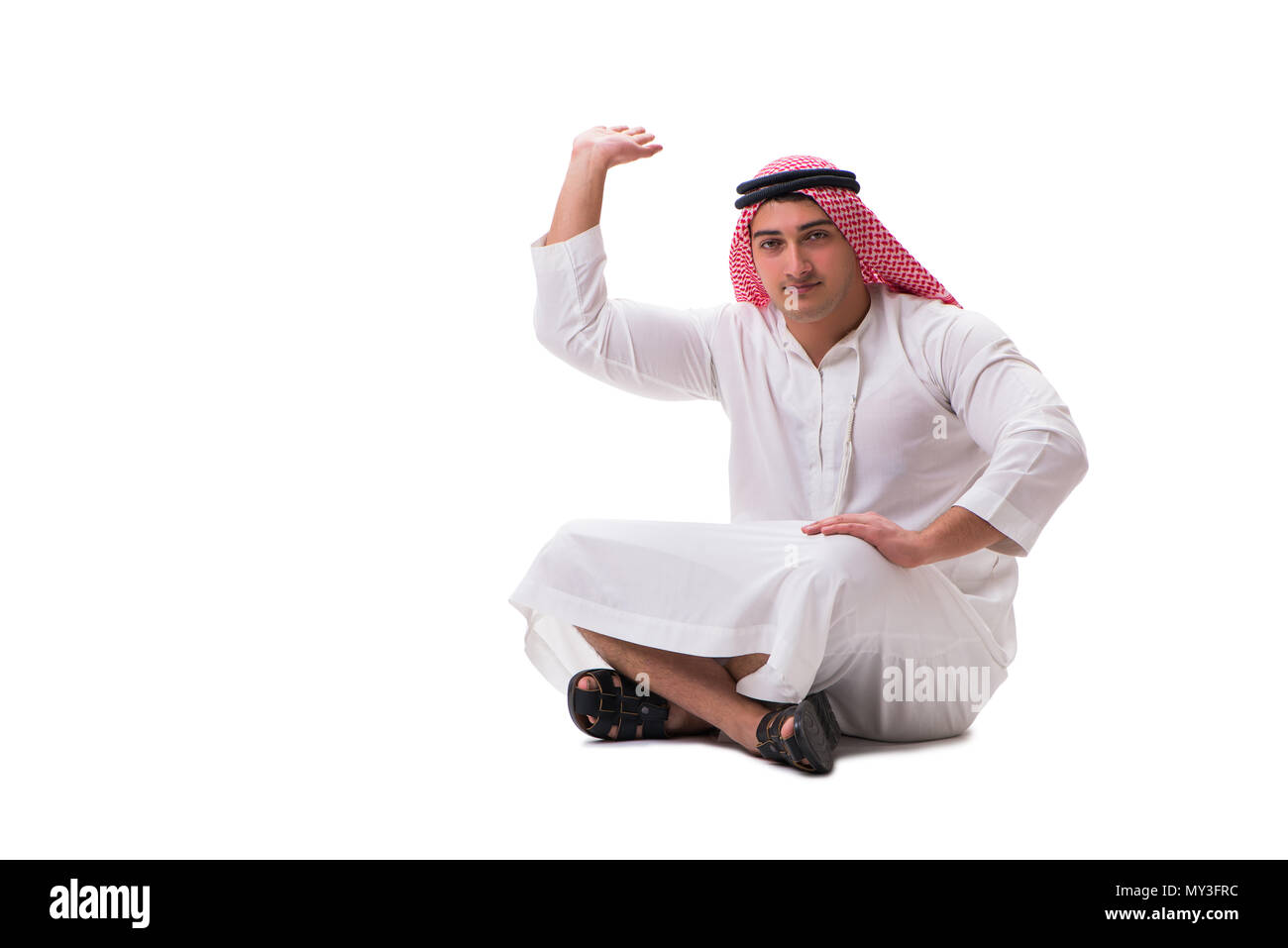 Saudi arab man sitting Cut Out Stock Images & Pictures - Alamy