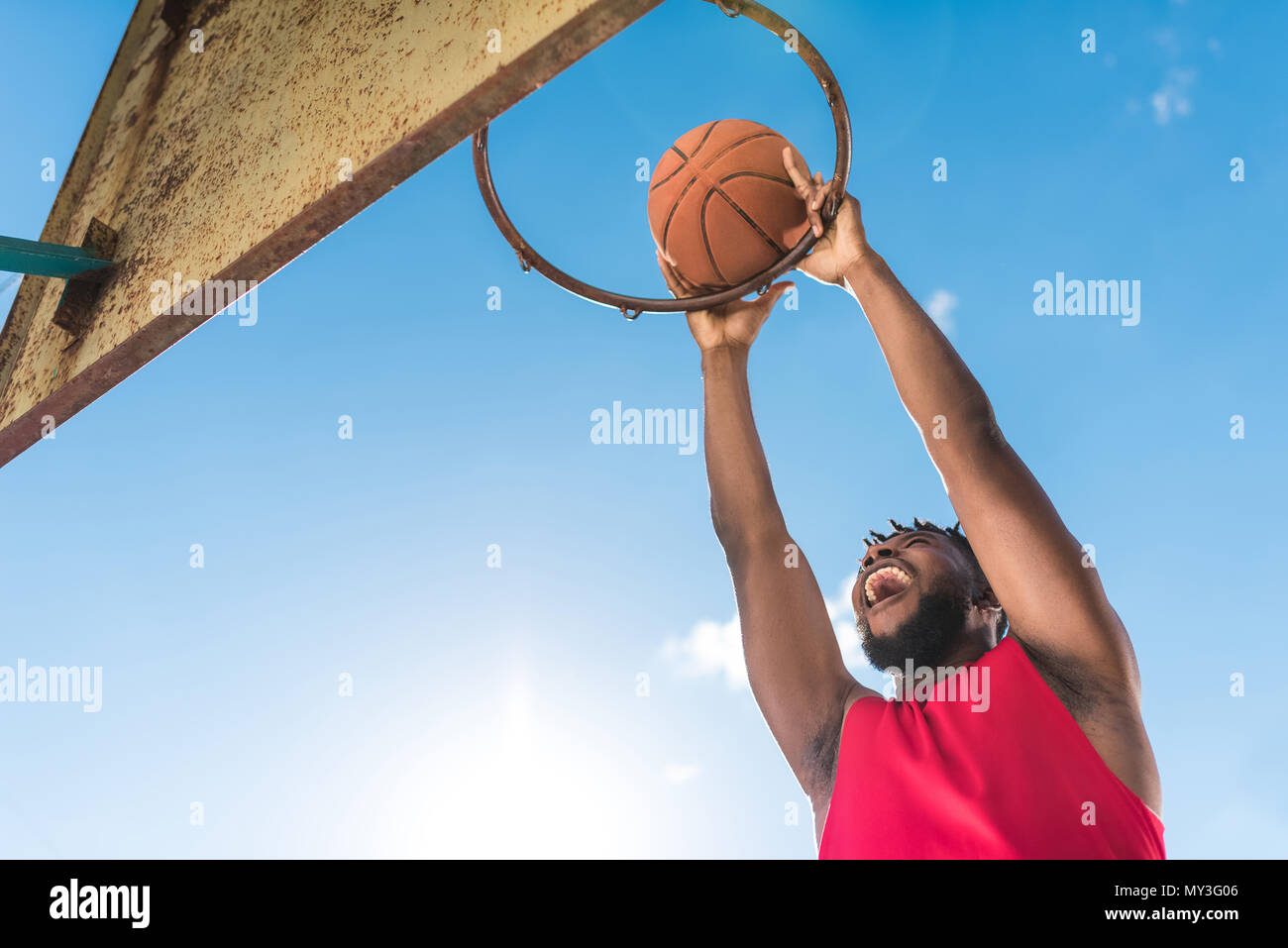 African american basketball player throwing hi-res stock photography ...
