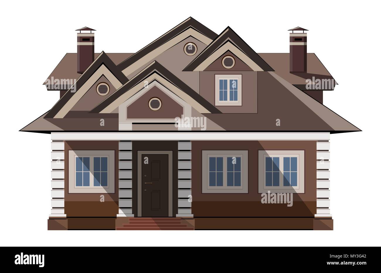 Exterior of the house. Vector illustration. A modern building. The ...