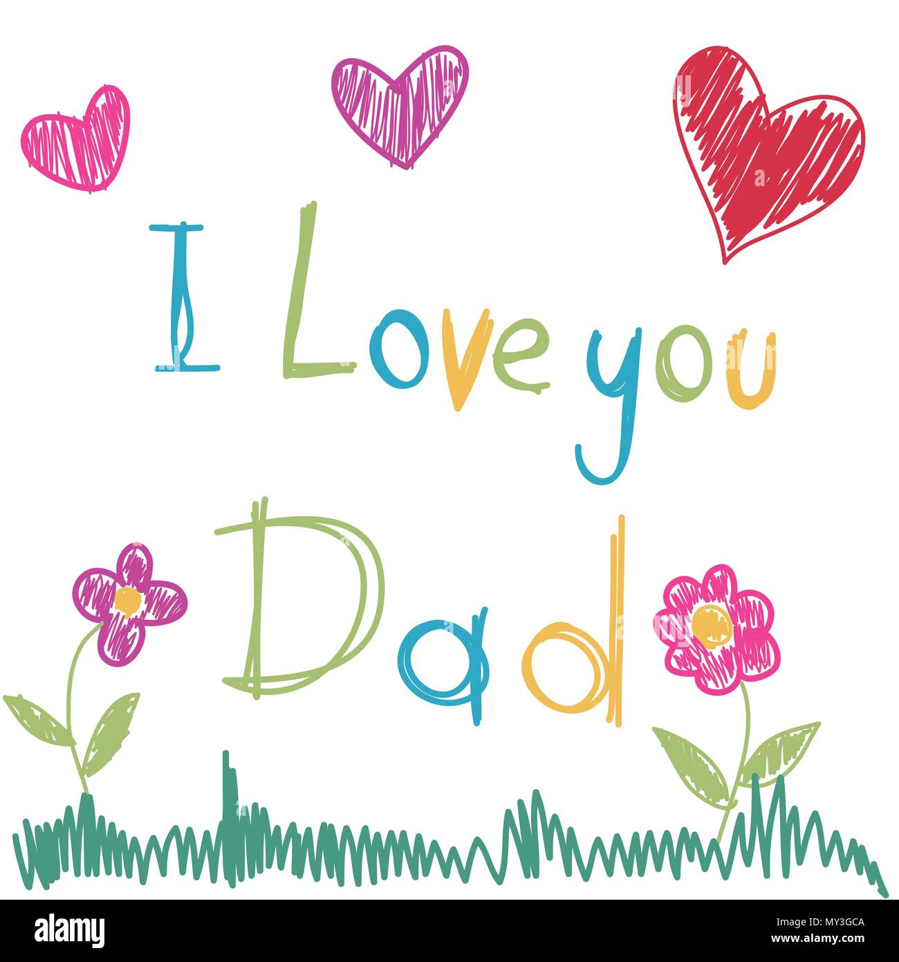 I love You Dad , Father's Day Stock Vector Image & Art - Alamy