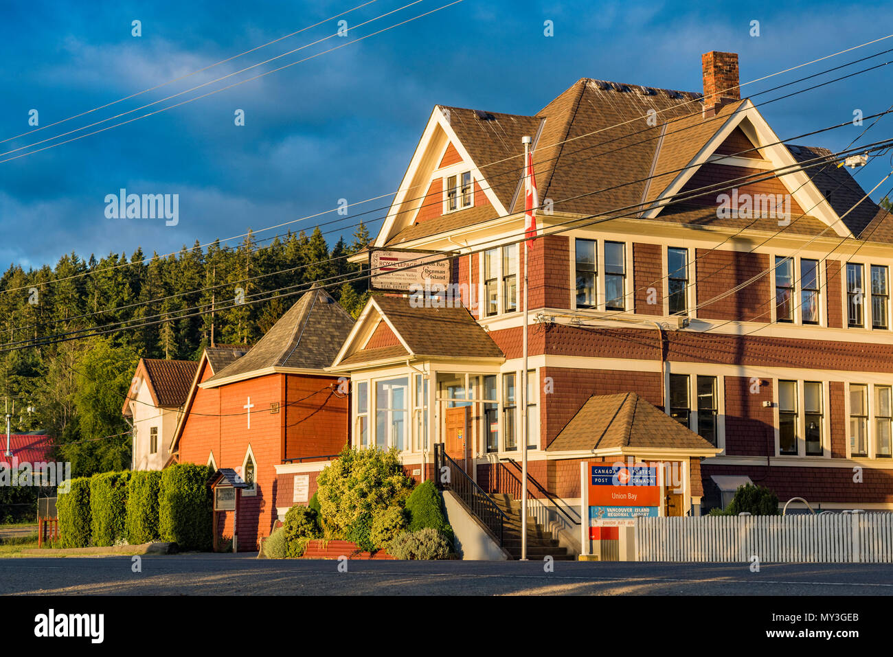 Heritage Row, 1913 Post Office building, Union Bay, Vancouver Island ...