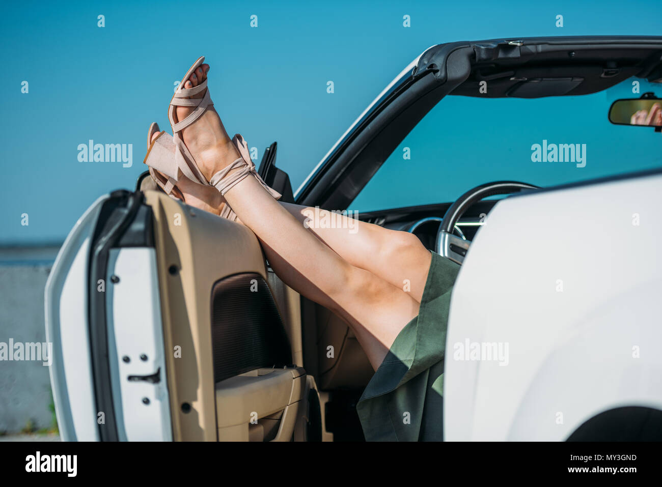 Legs car door hi-res stock photography and images - Alamy