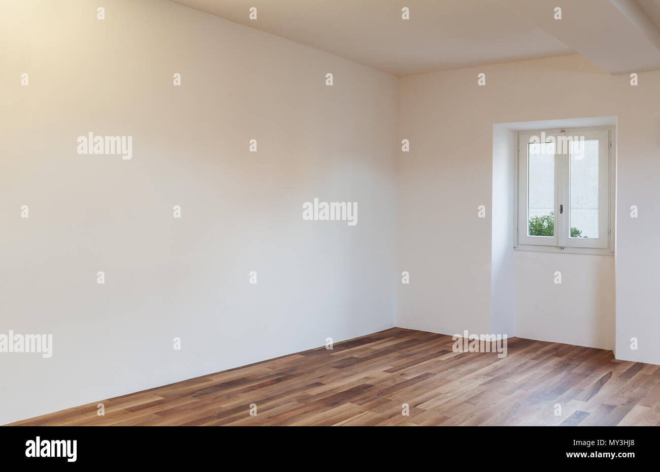 Interior nice loft, empty room with window Stock Photo - Alamy