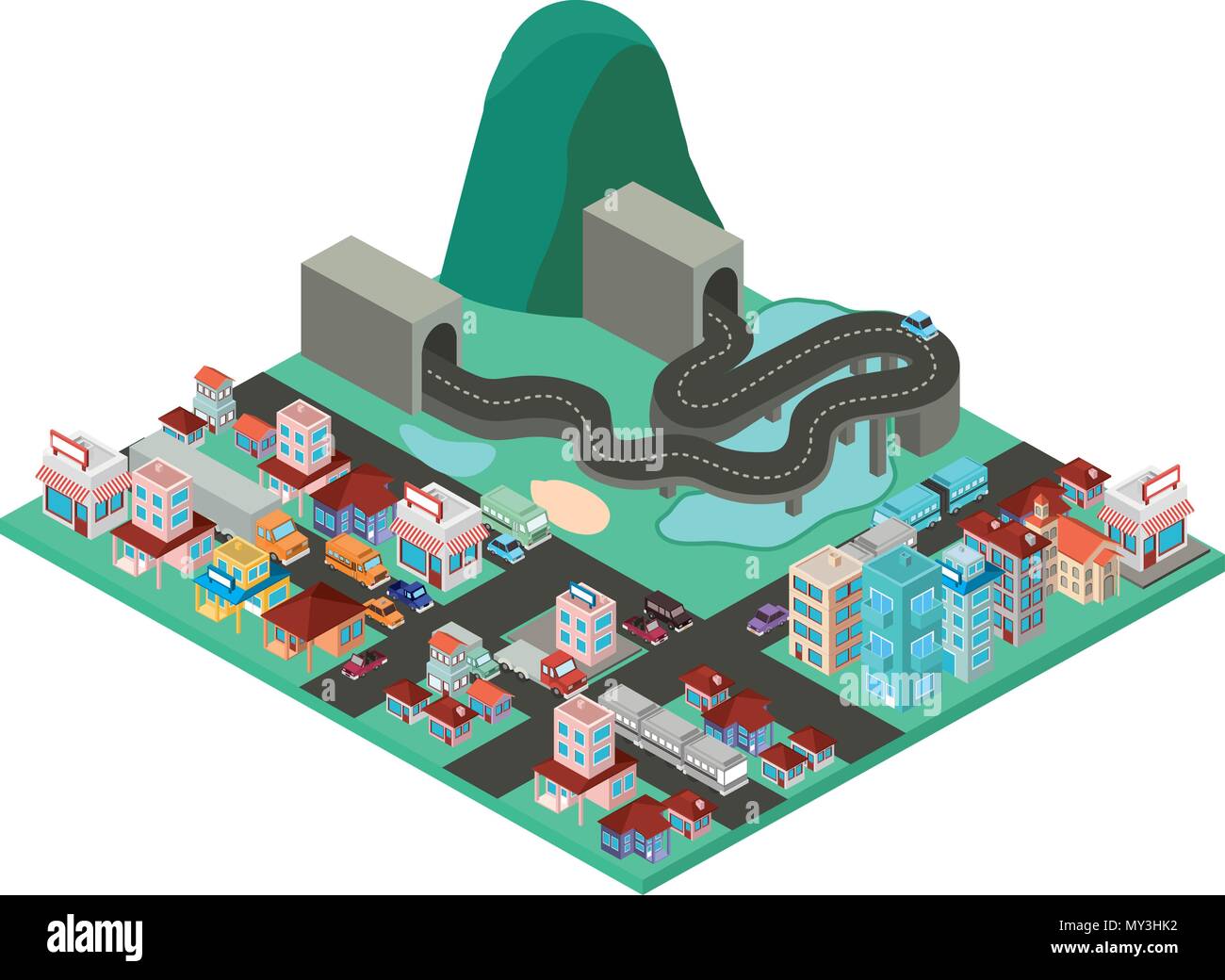 city scape isometric scene Stock Vector Image & Art - Alamy