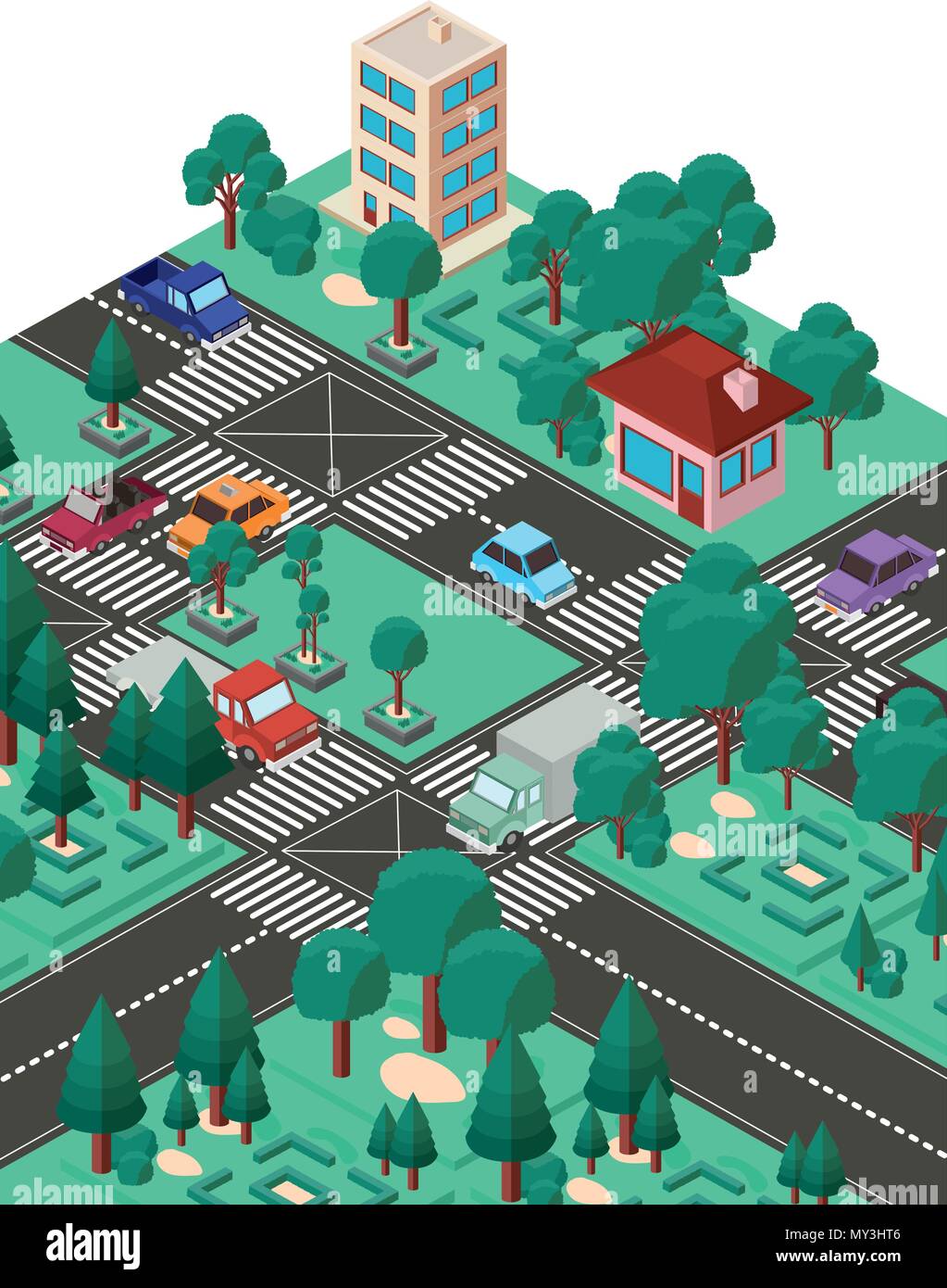 city scape isometric scene Stock Vector Image & Art - Alamy