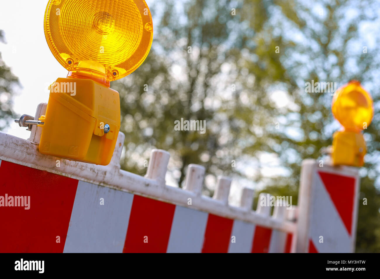 Barricade footpath barricade hi-res stock photography and images - Alamy