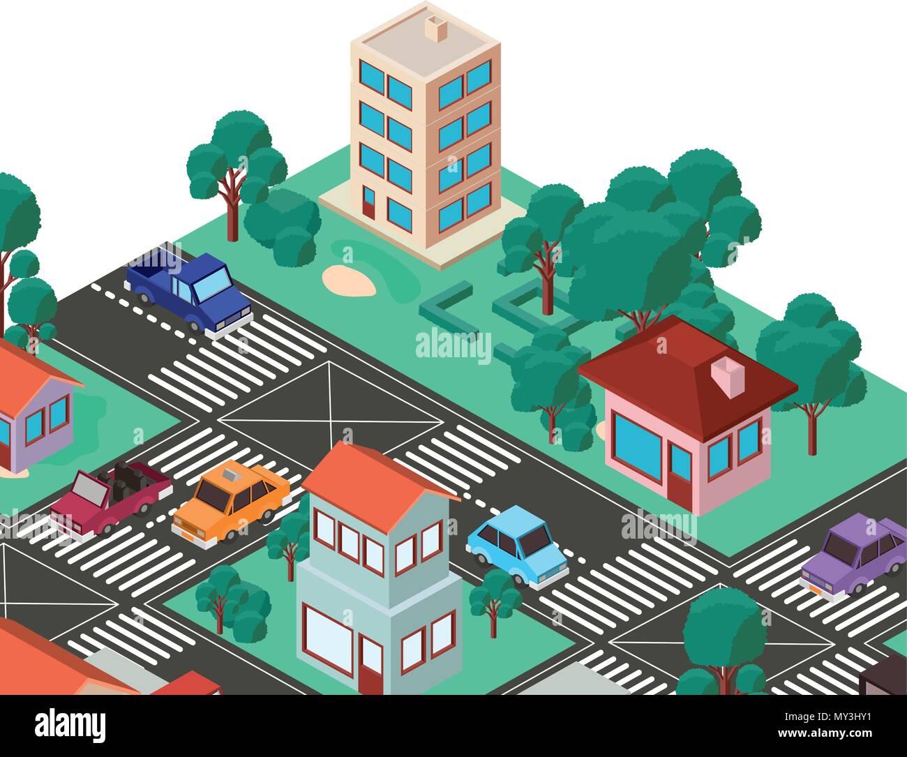 city scape isometric scene Stock Vector Image & Art - Alamy