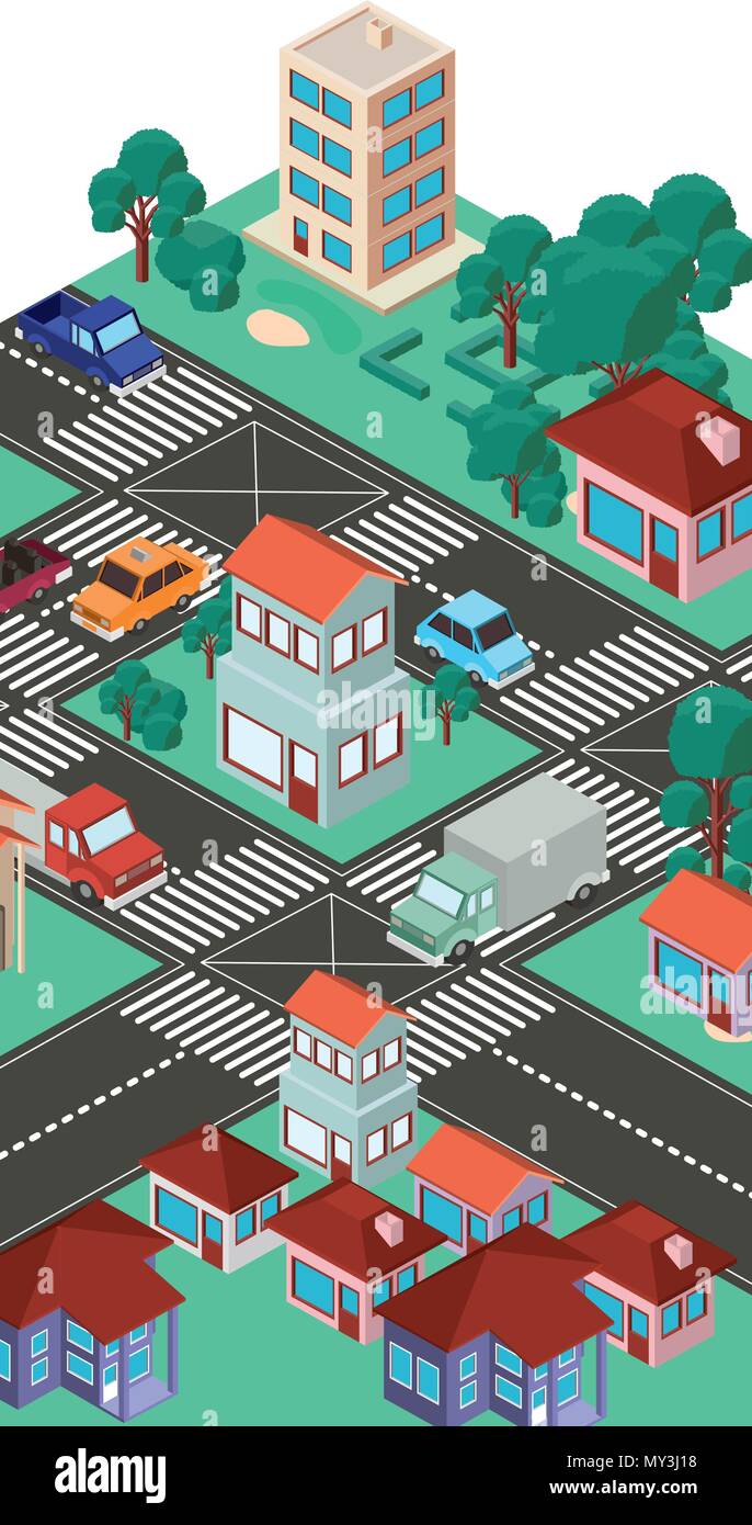 city scape isometric scene Stock Vector Image & Art - Alamy