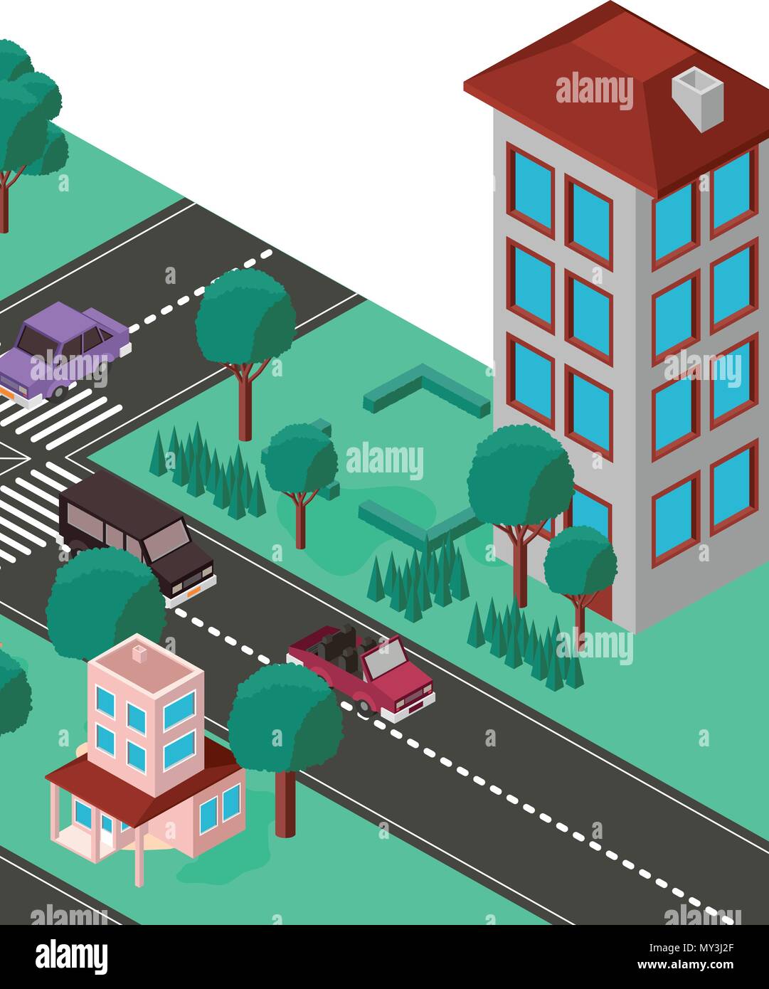 city scape isometric scene Stock Vector Image & Art - Alamy