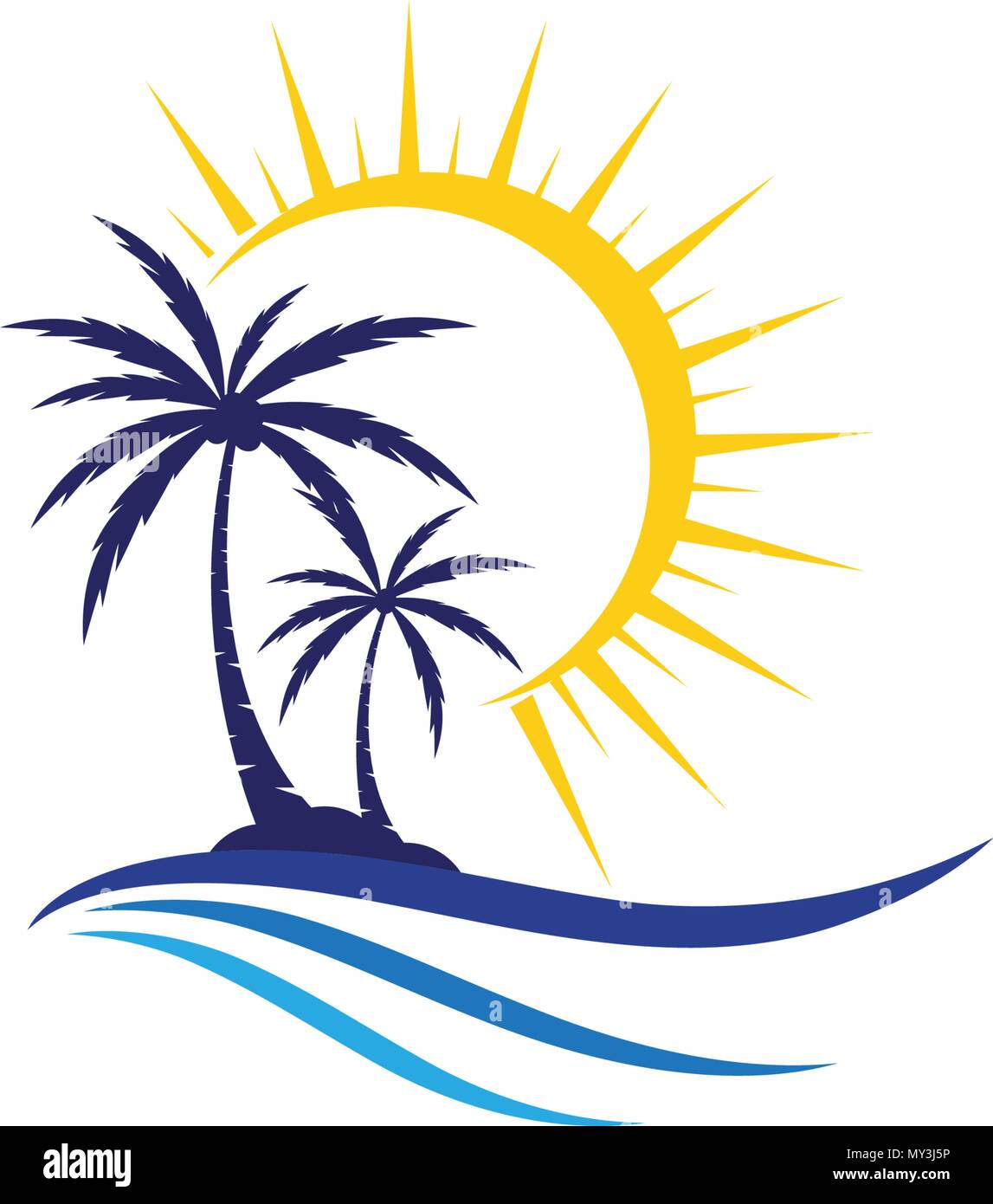 Palm tree summer logo template vector illustration Stock Vector Image ...