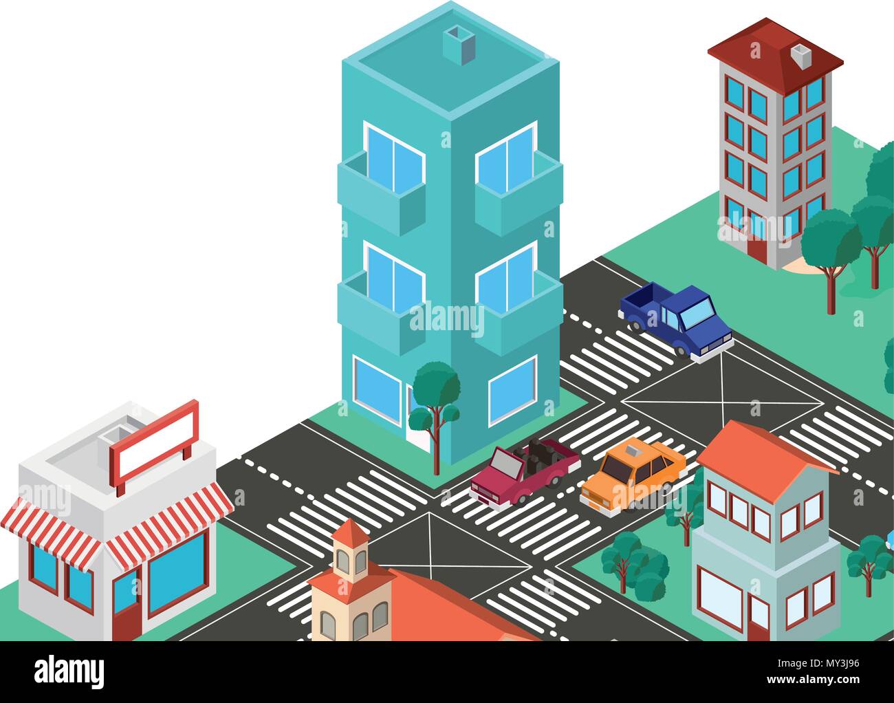 city scape isometric scene Stock Vector Image & Art - Alamy