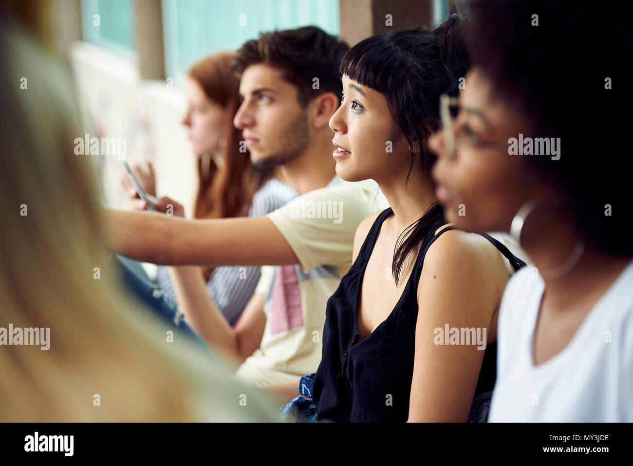 High school students in a group thought hi-res stock photography and ...
