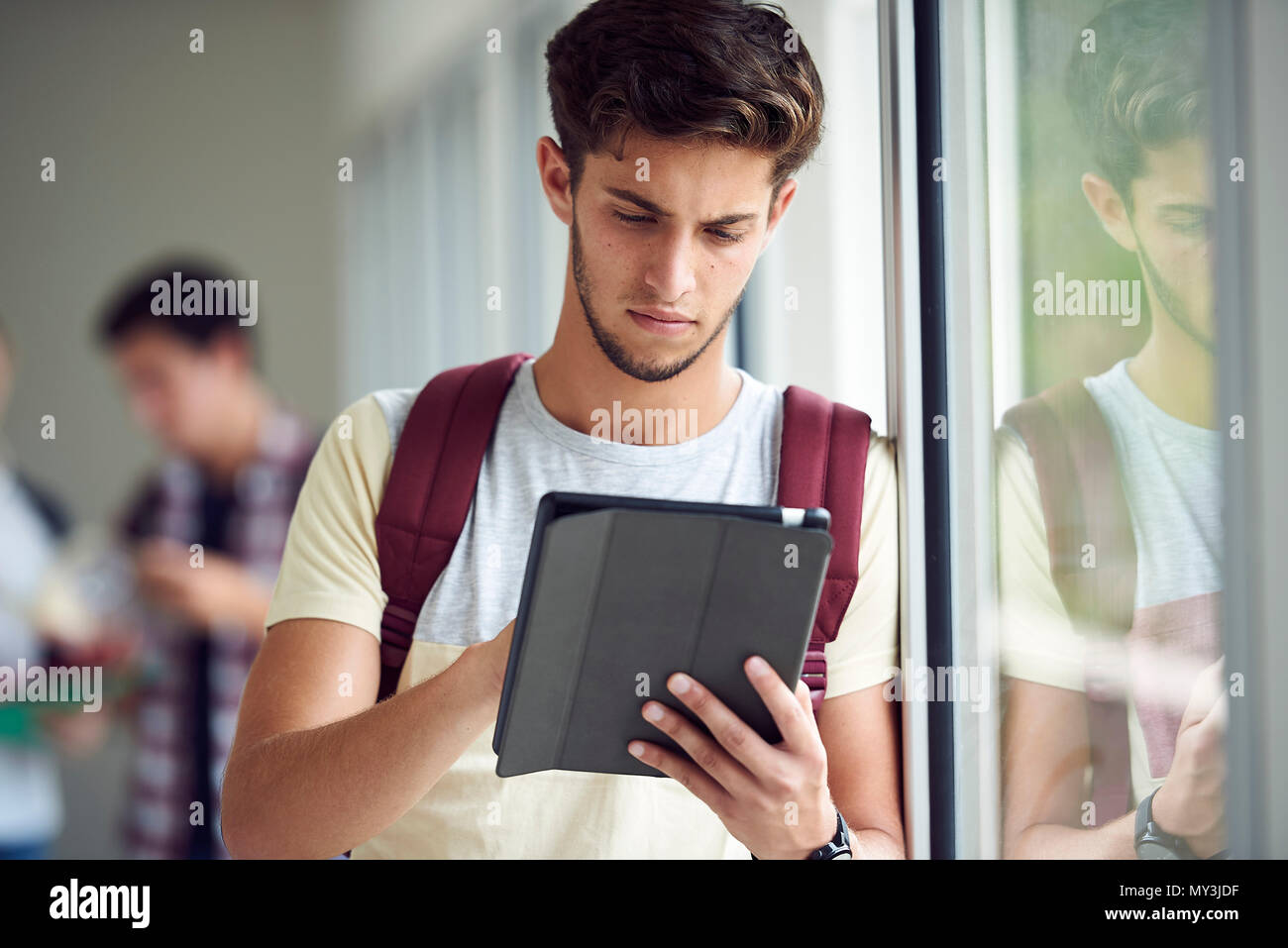 School corridor tablet hi-res stock photography and images - Alamy