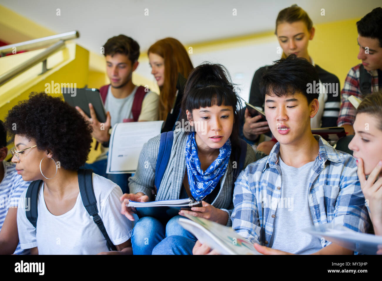 College students studying between classes Stock Photo - Alamy