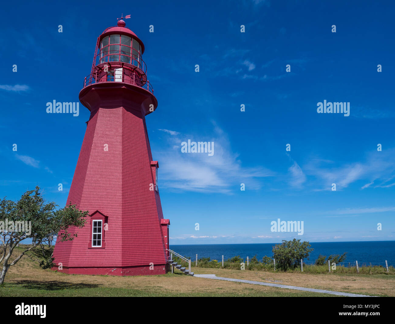 La Marte Lighthouse, village of La Marte, Gaspe Peninsula, Quebec ...