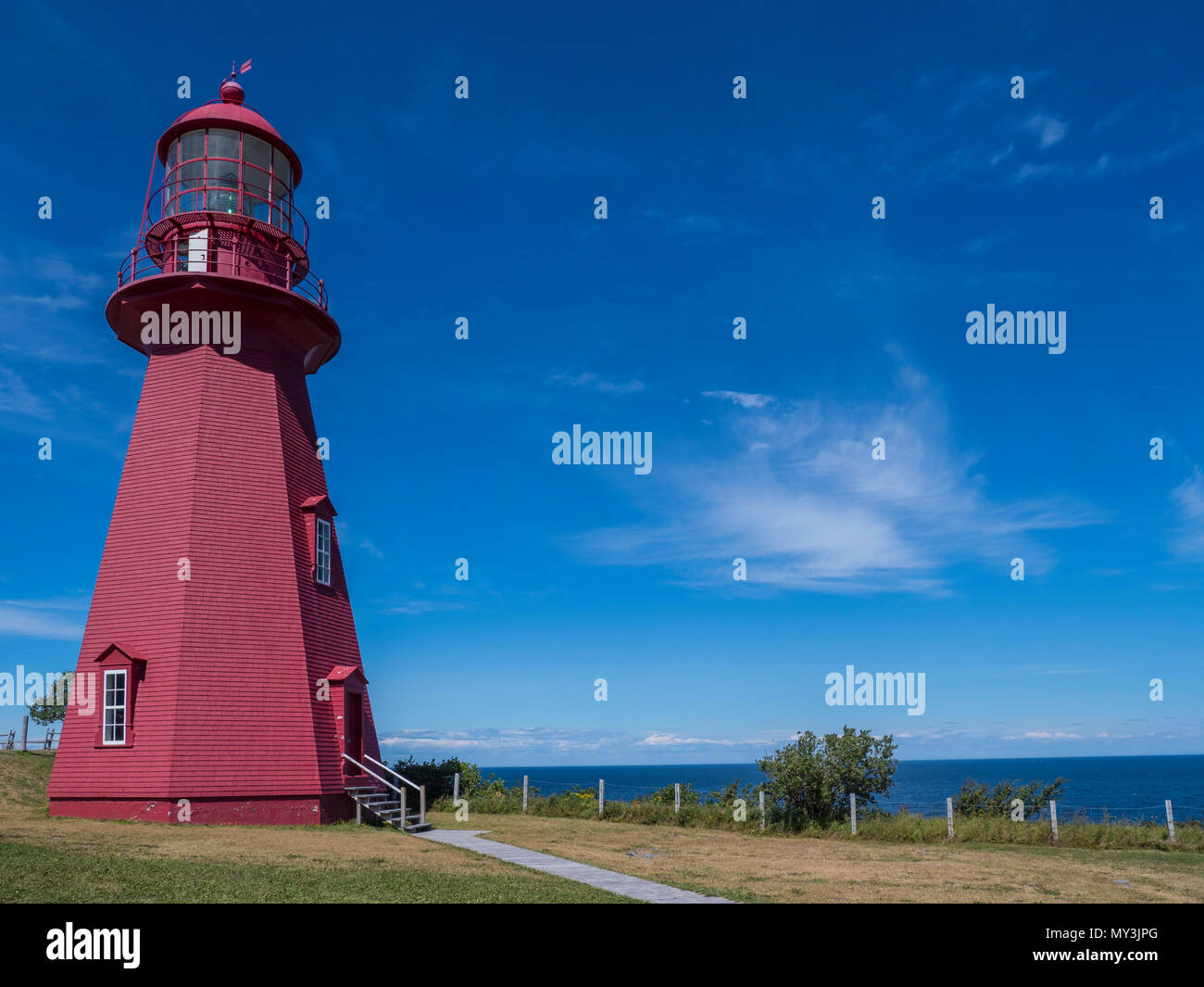 La Marte Lighthouse, village of La Marte, Gaspe Peninsula, Quebec ...