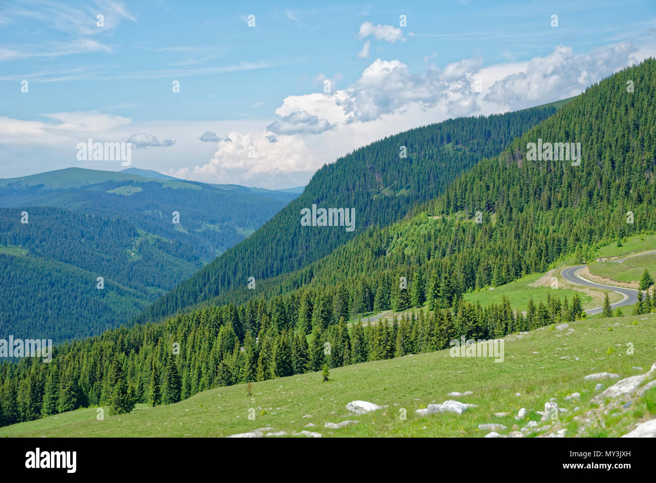 Road trip true the wonderful nature and landscape of Romania Stock ...