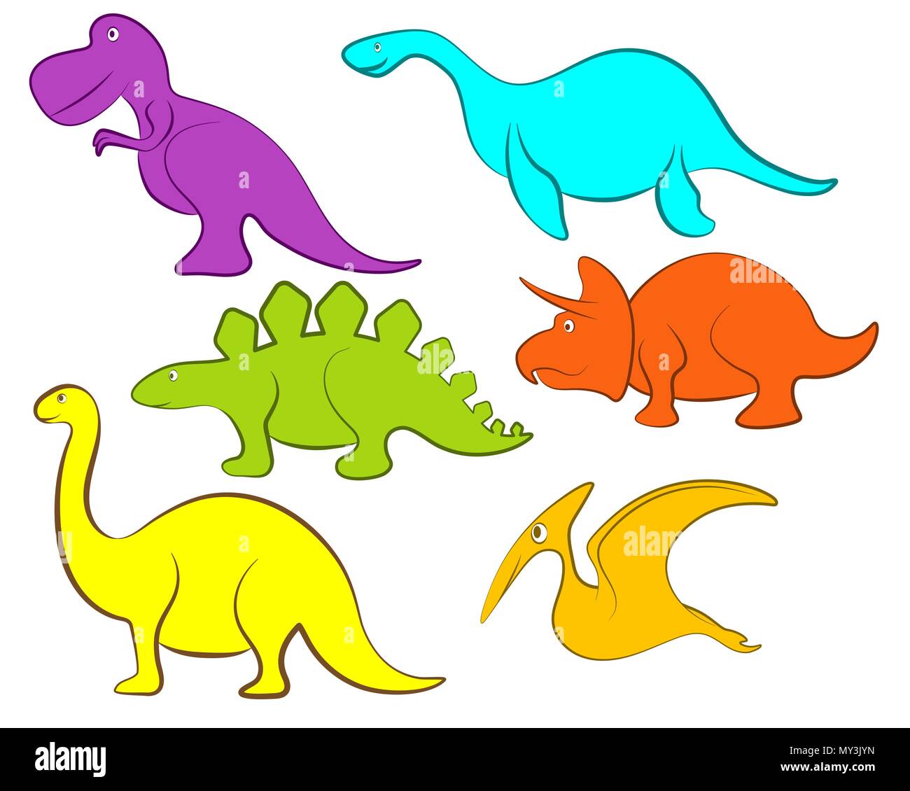 Dinosaur cartoon character set hi-res stock photography and images - Alamy