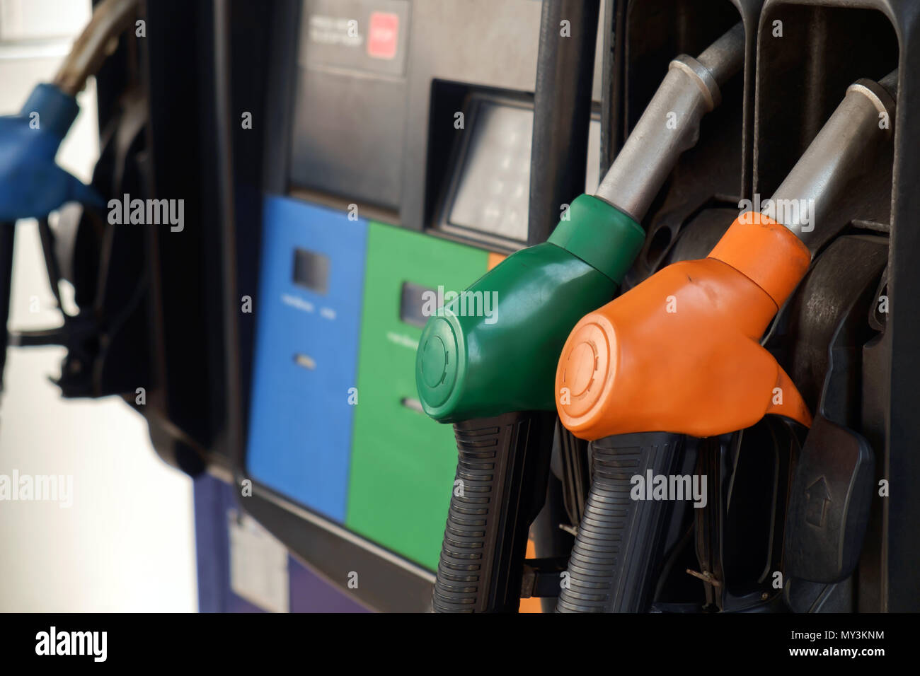 View of petrol pump station Stock Photo - Alamy