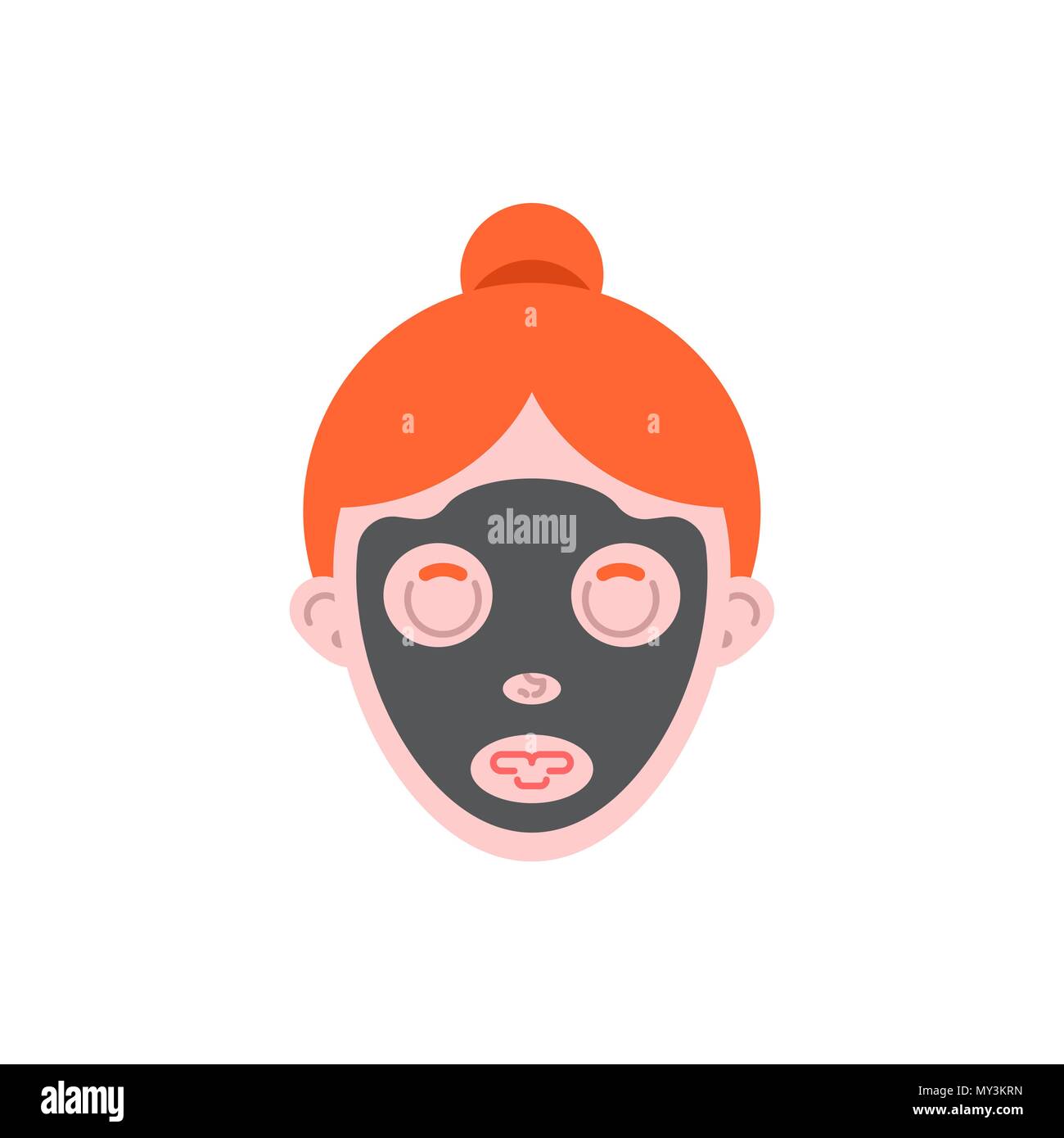 Woman face mask is dirt. Cosmetic procedures. Vector illustration Stock ...