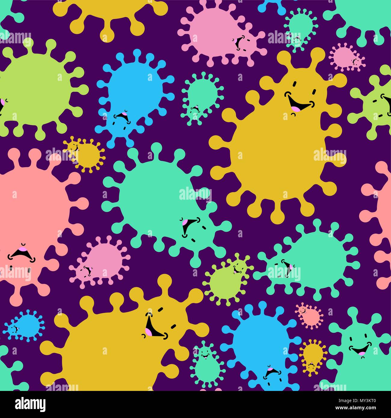 Viruses seamless pattern. Germs ornament. Disease background. Vector ...