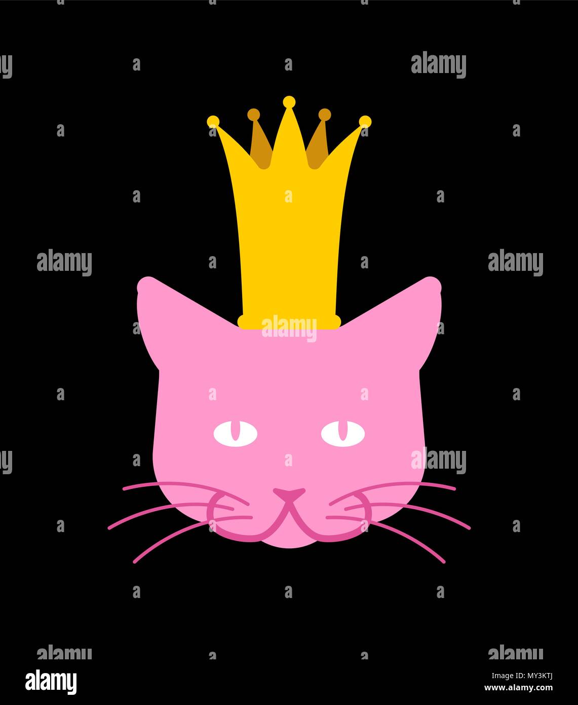 Cat princess. Royal Home pet in crown. Vector illustration Stock Vector ...