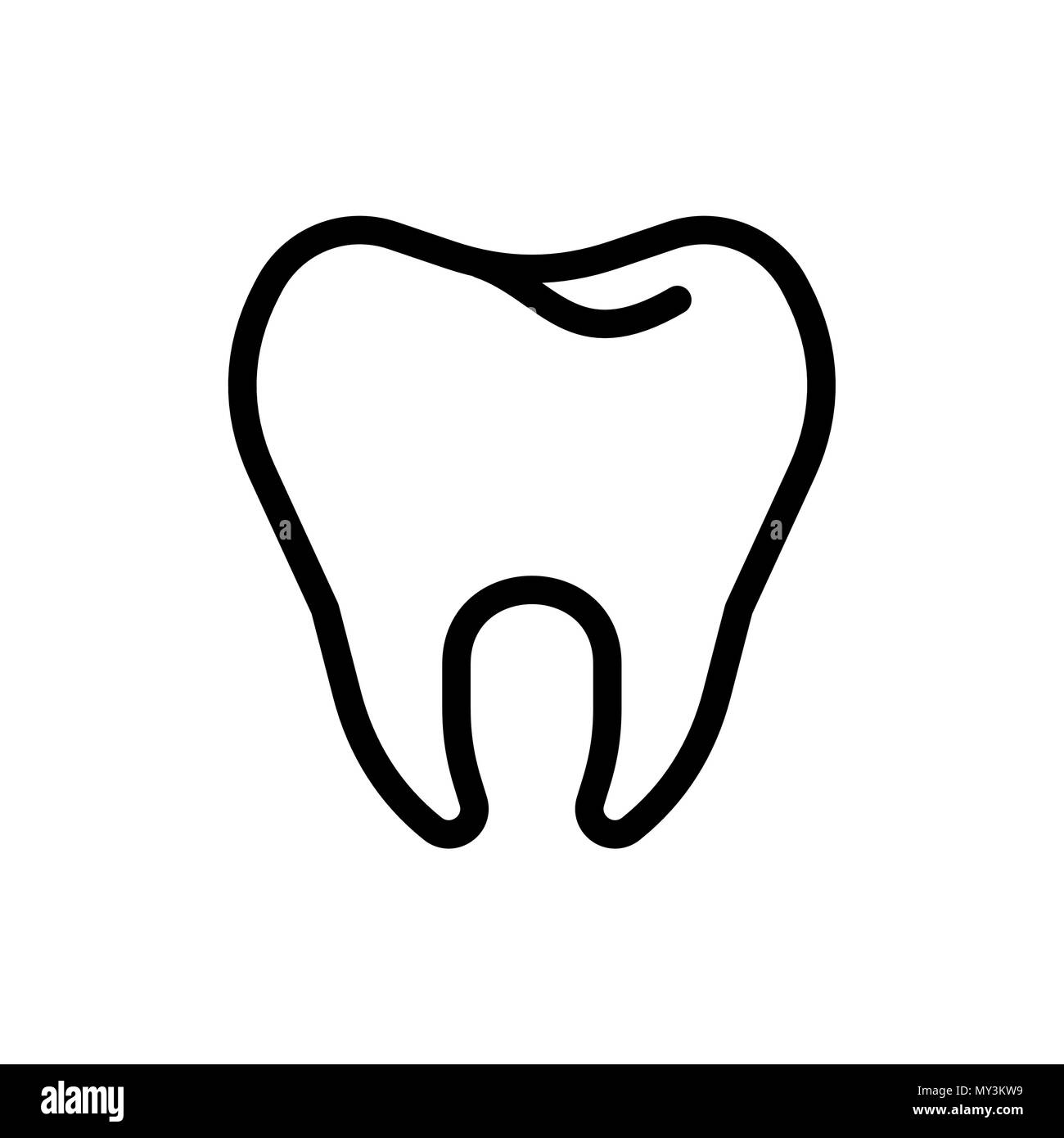 Tooth linear style isolated. Teeth Vector illustration Stock Vector ...