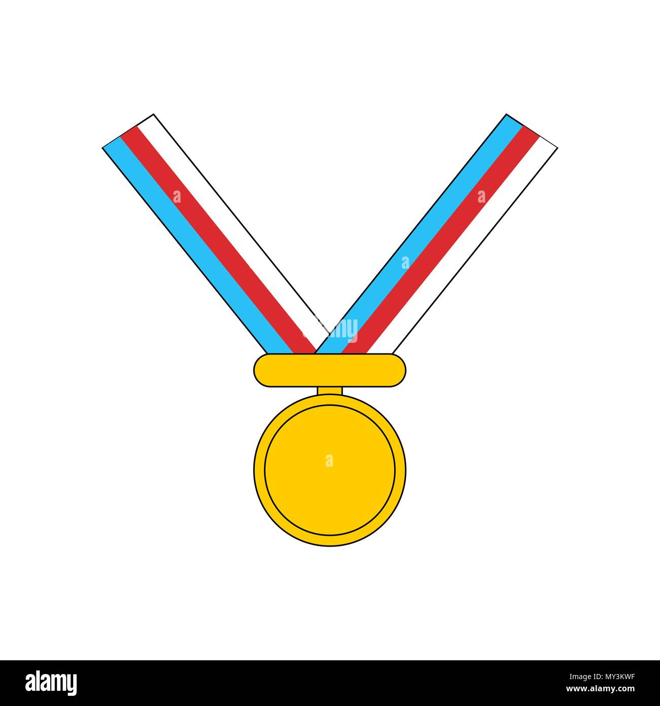 Gold medal template. Reward for first place. Vector illustration Stock ...