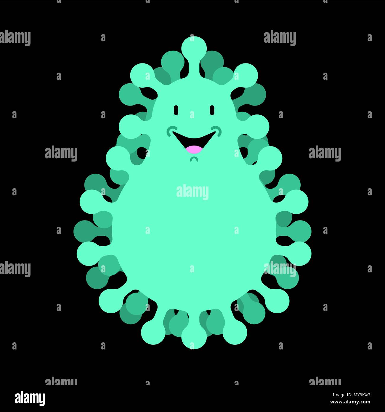 Happy virus. Good infection isolated. Vector illustration Stock Vector ...