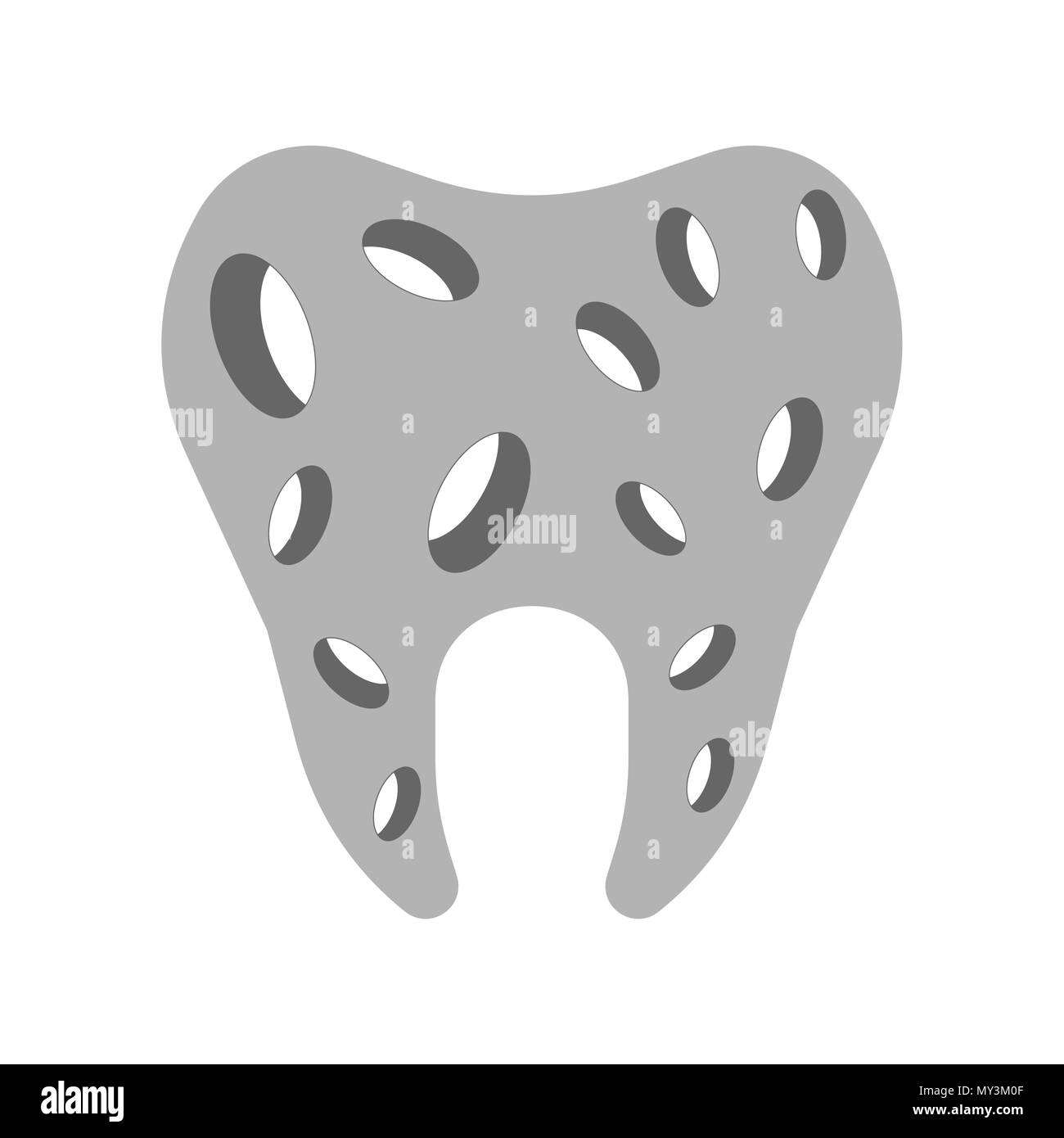 Tooth with hole. sick tooth. Caries and pulpitis Toothache Vector ...