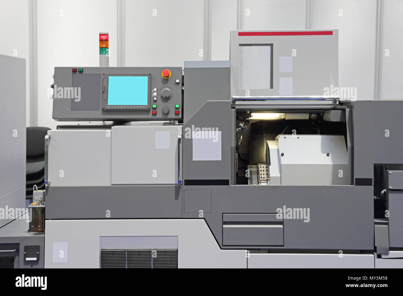 Sliding Head Auto Lathe Machine Production Stock Photo - Alamy