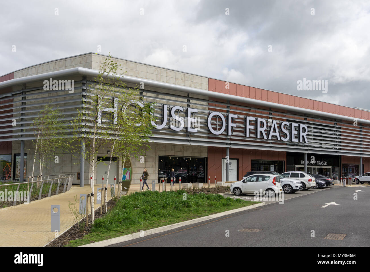 The frontage of the department store House Of Fraser at Rushden Lakes ...