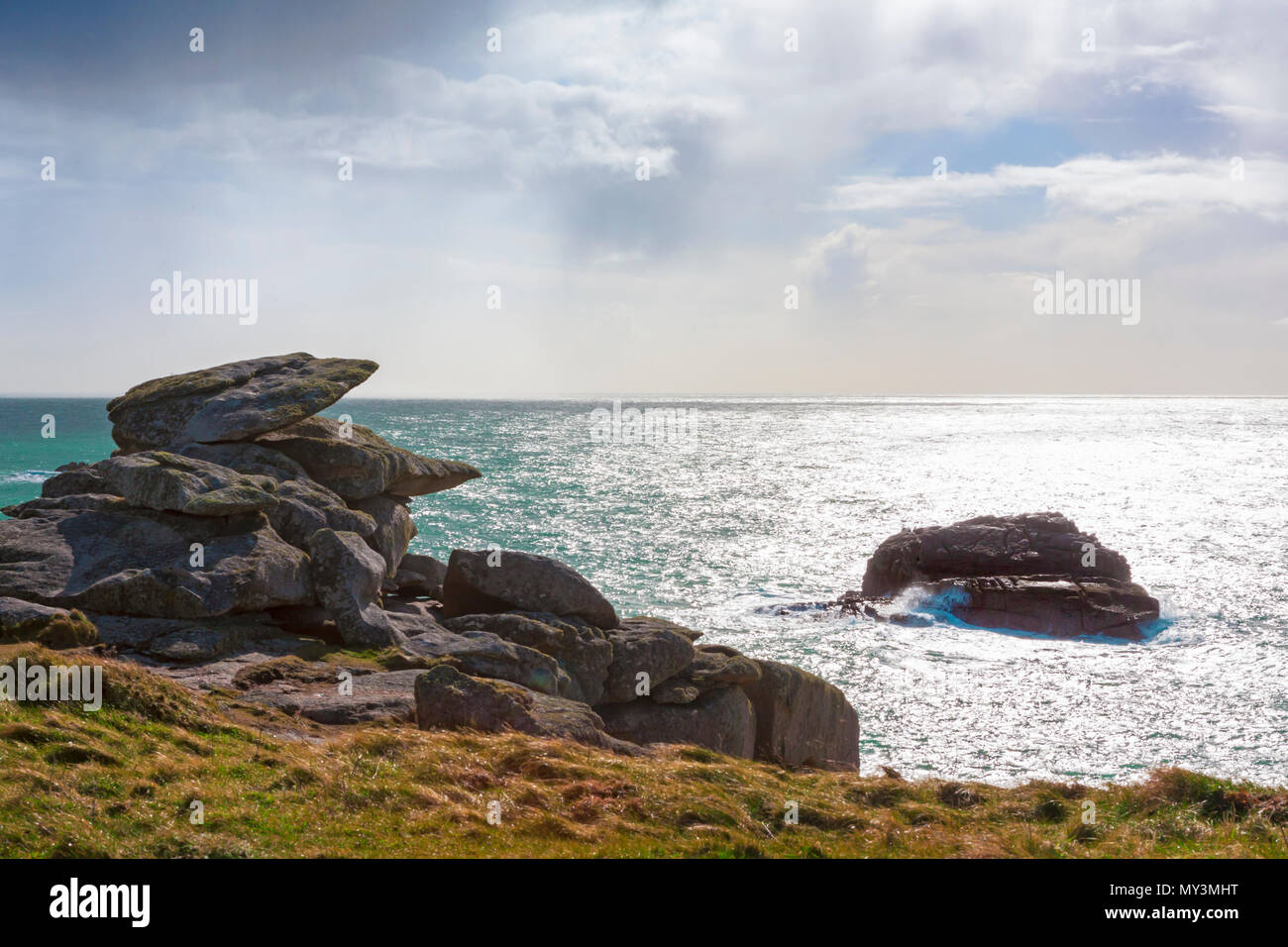 Pulpit Rock, Peninnis Head, St. Mary's, Isles of Scilly, UK Stock Photo ...