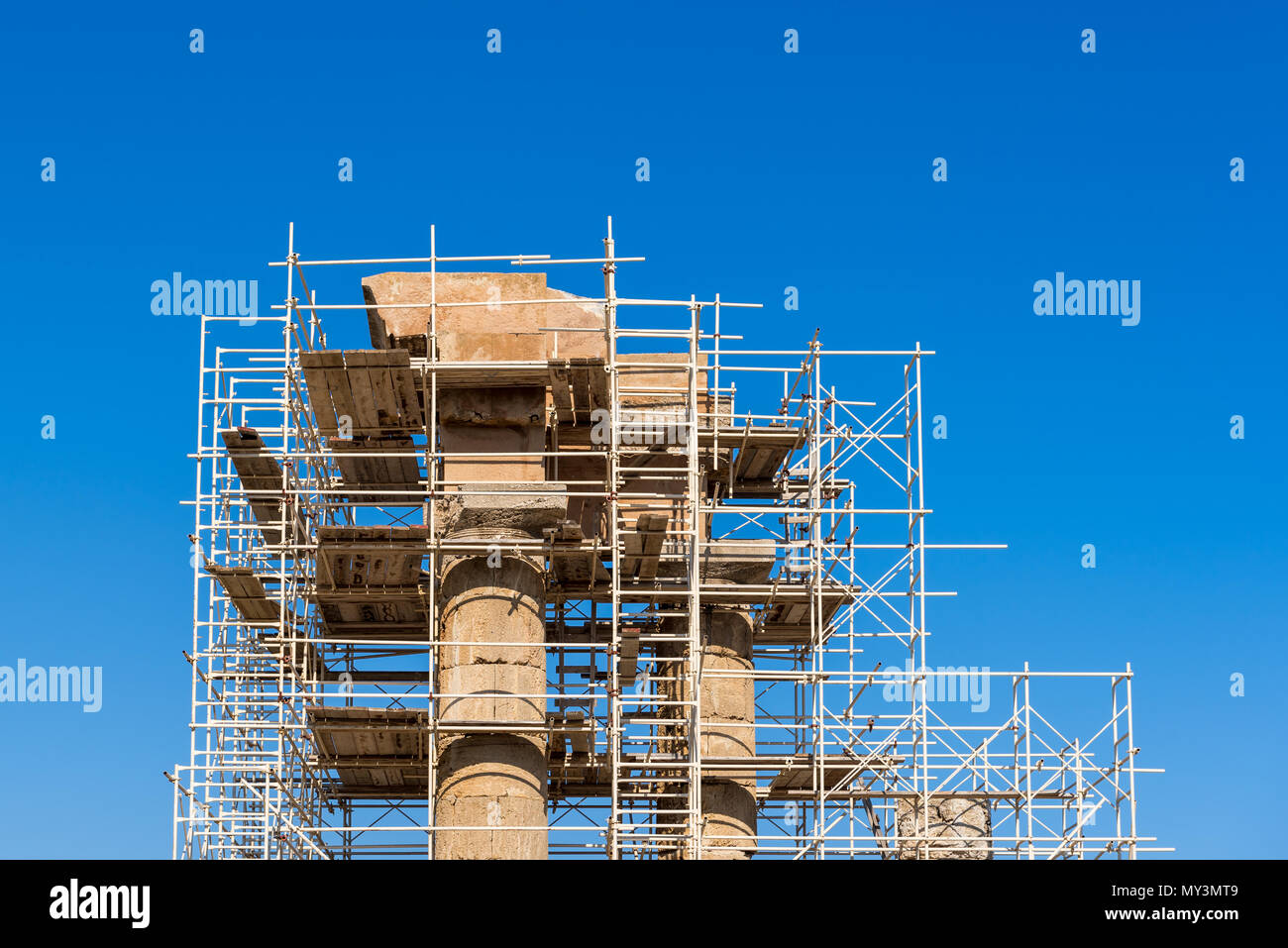 The Temple of Pythian Apollo in restoration work. Acropolis of Rhodes ...