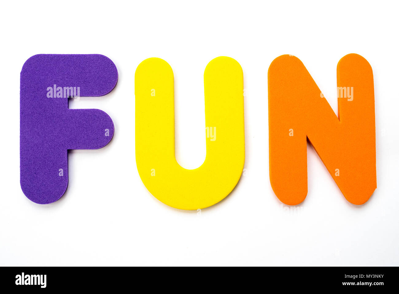 The word FUN spelt out with colourful letters Stock Photo - Alamy