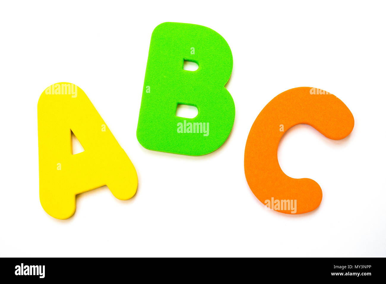 The letters a, b, c over a plain white background Stock Photo - Alamy