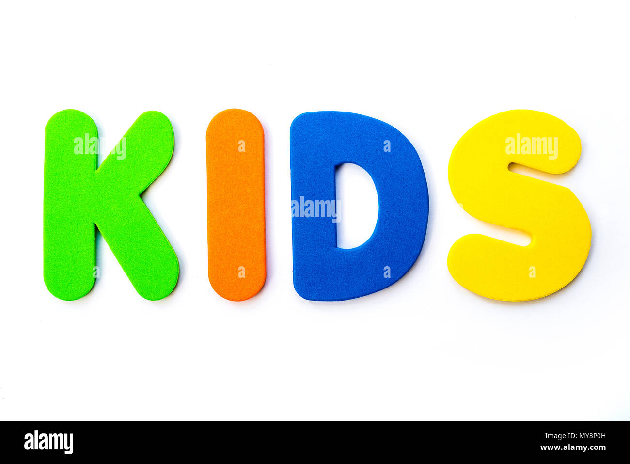 KIDS spelt out with coloured letters Stock Photo - Alamy
