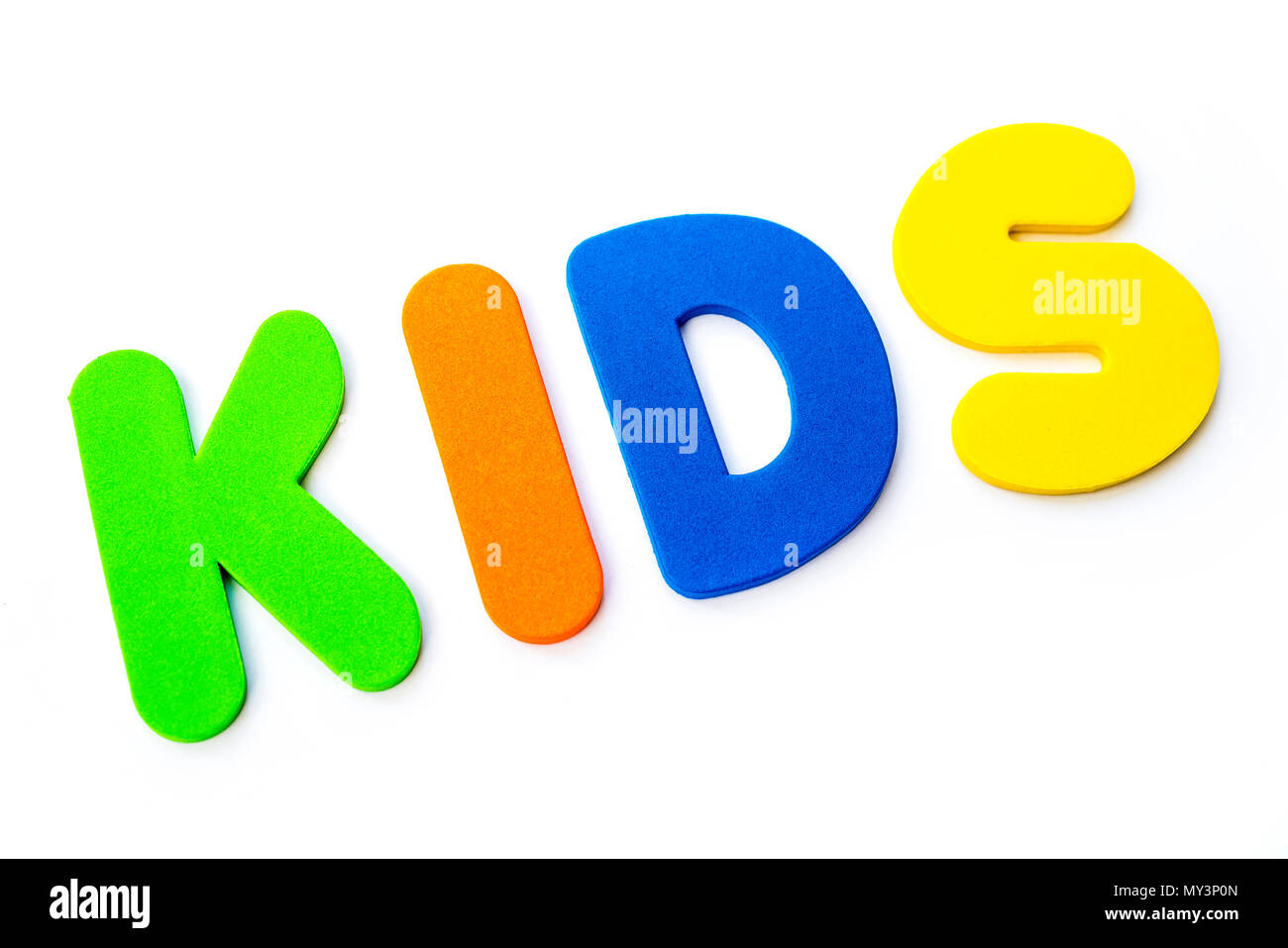 KIDS spelt out with coloured letters Stock Photo - Alamy
