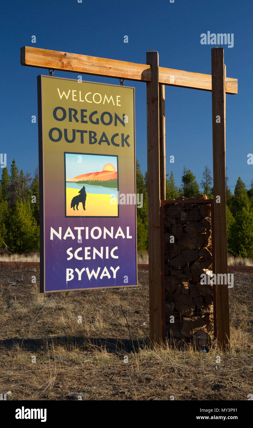Oregon outback national scenic byway sign hi-res stock photography and ...
