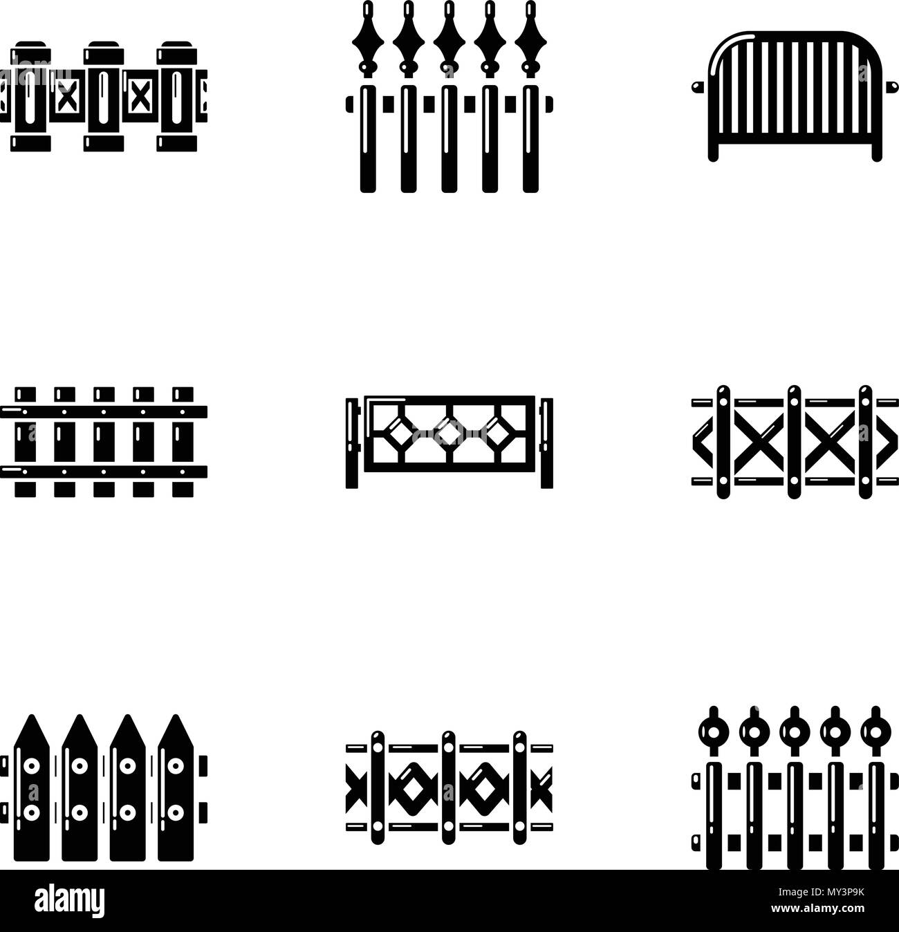 Fence icons set, simple style Stock Vector Image & Art - Alamy