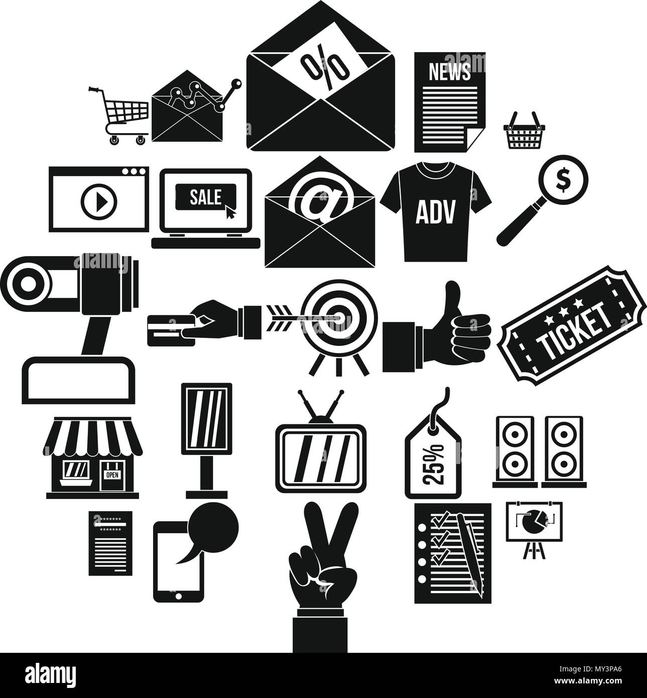 Digital age icons set, simple style Stock Vector Image & Art - Alamy