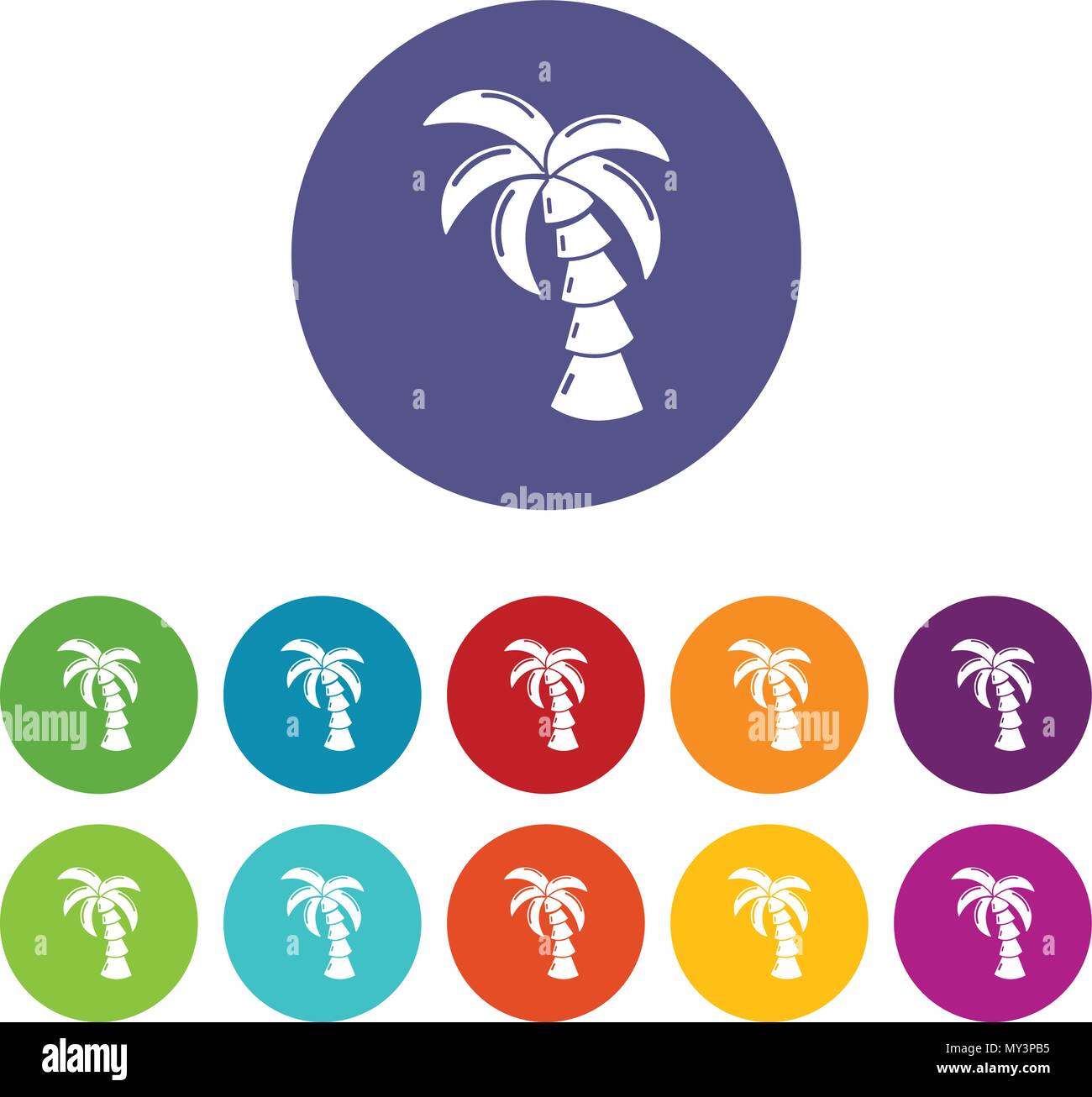 Palm icons set vector color Stock Vector Image & Art - Alamy