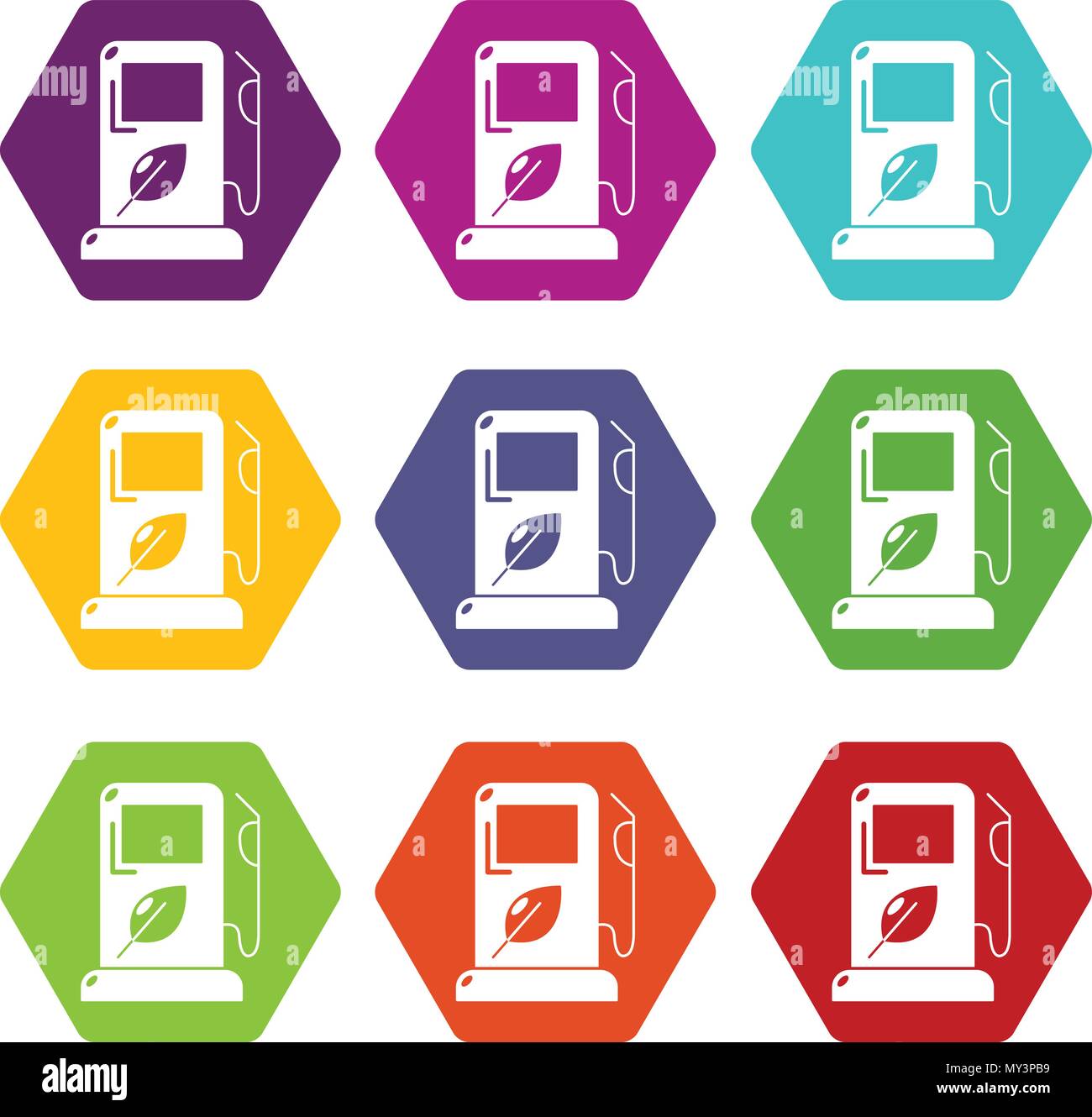 Eco gas station icons set 9 vector Stock Vector Image & Art - Alamy