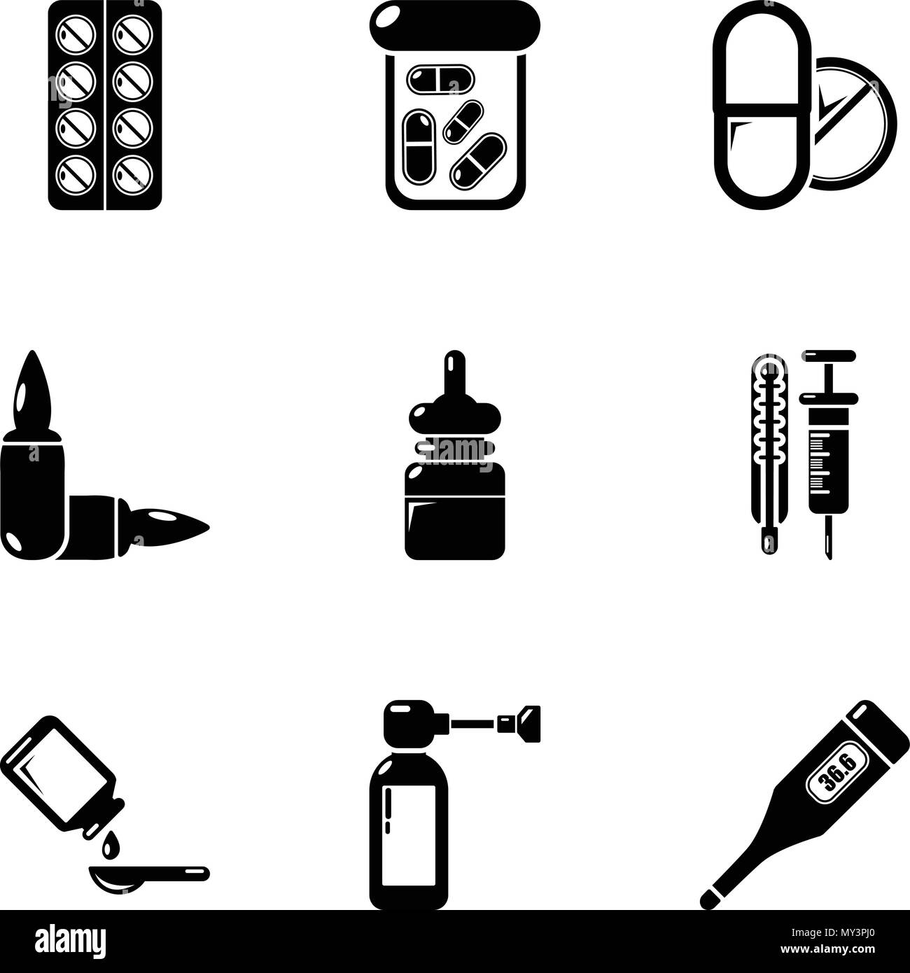 Wellbeing drug icons set, simple style Stock Vector Image & Art - Alamy