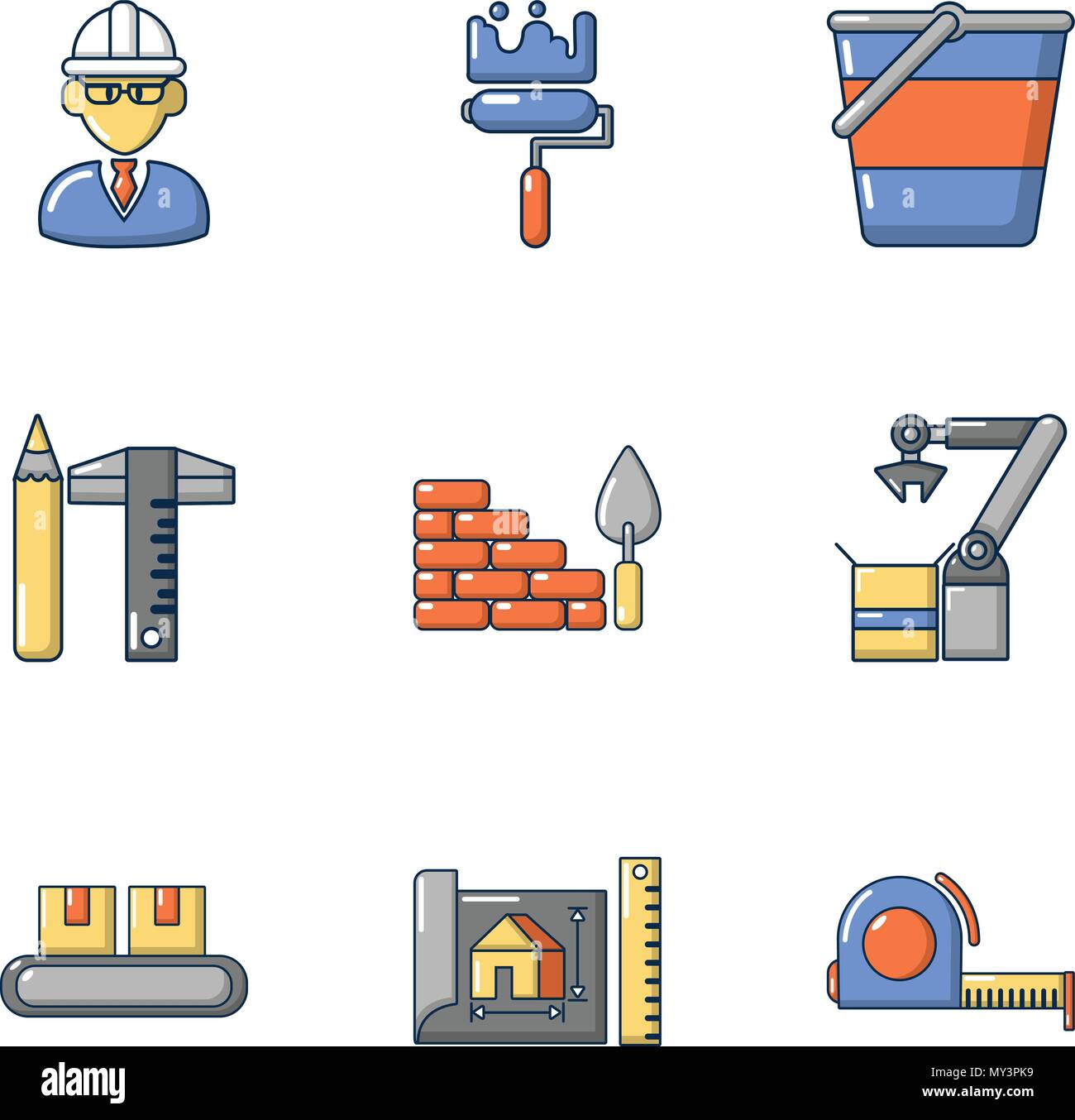 Civil engineering icons set, cartoon style Stock Vector Image & Art - Alamy