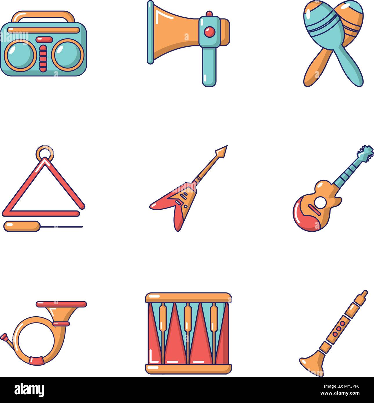Musical training icons set, cartoon style Stock Vector Image & Art - Alamy
